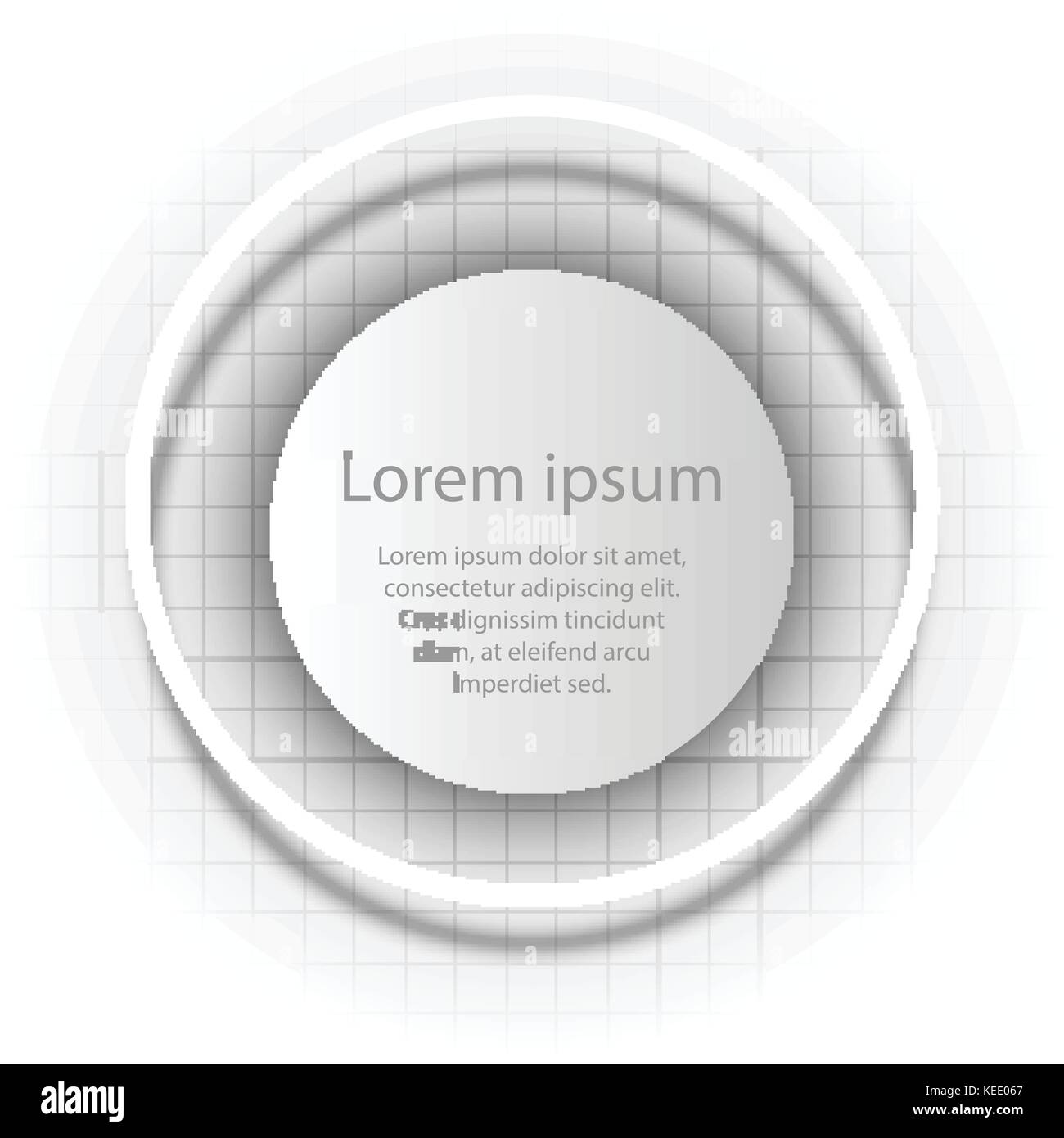 Simple white paper 3D circle in circle ring for website presentation ...