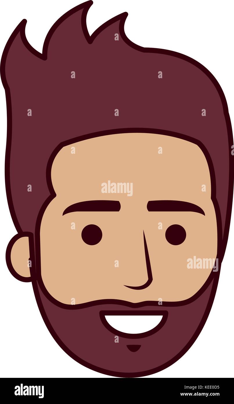 young man head avatar character vector illustration design Stock Vector ...