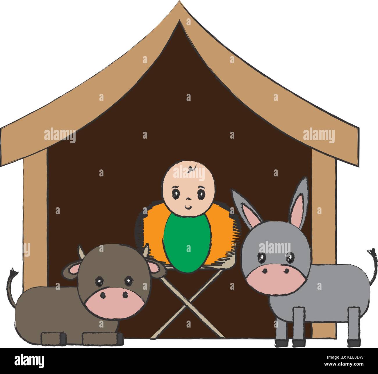 Jesus Stable Clip Art