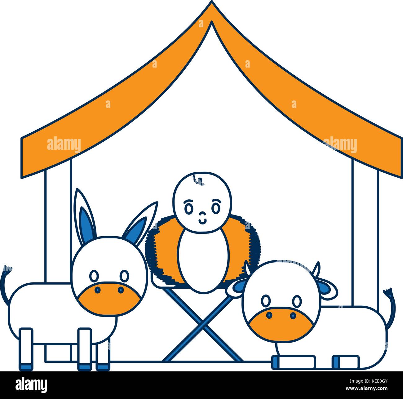 manger scene with baby jesus icon Stock Vector Image & Art - Alamy