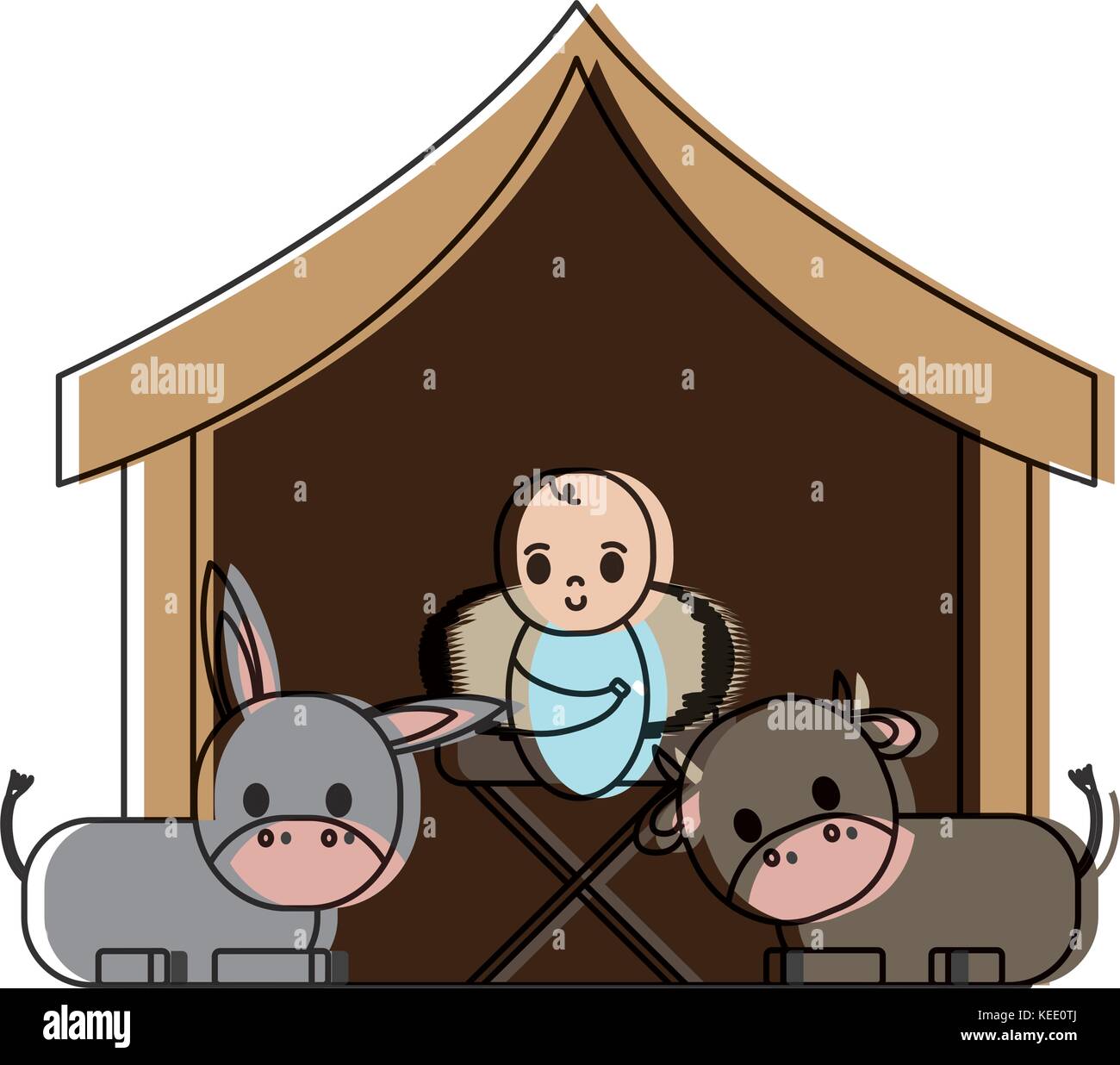 manger scene with baby jesus icon Stock Vector Image & Art - Alamy