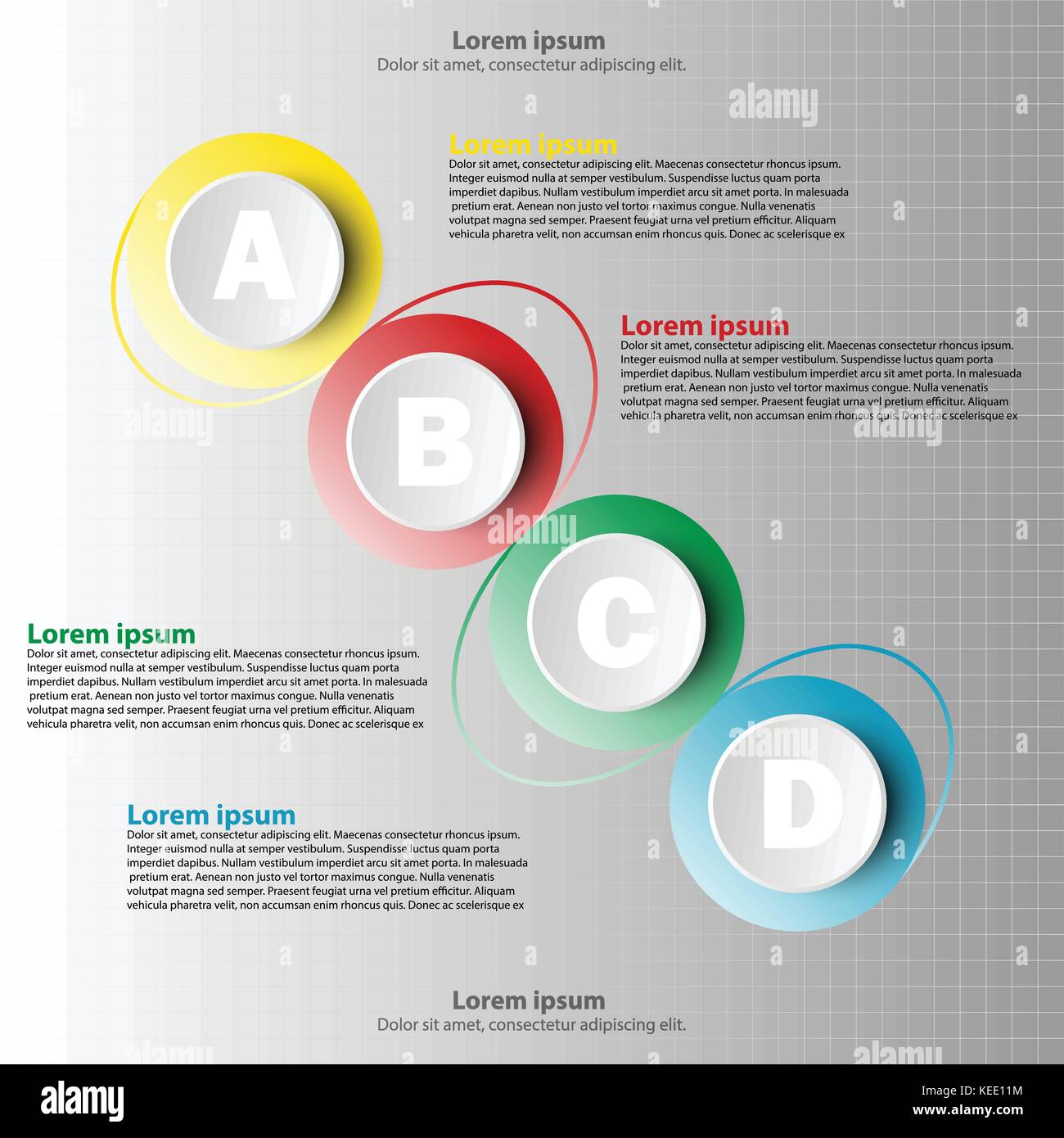 Coloful paper circle 3d with four topics for website presentation cover ...