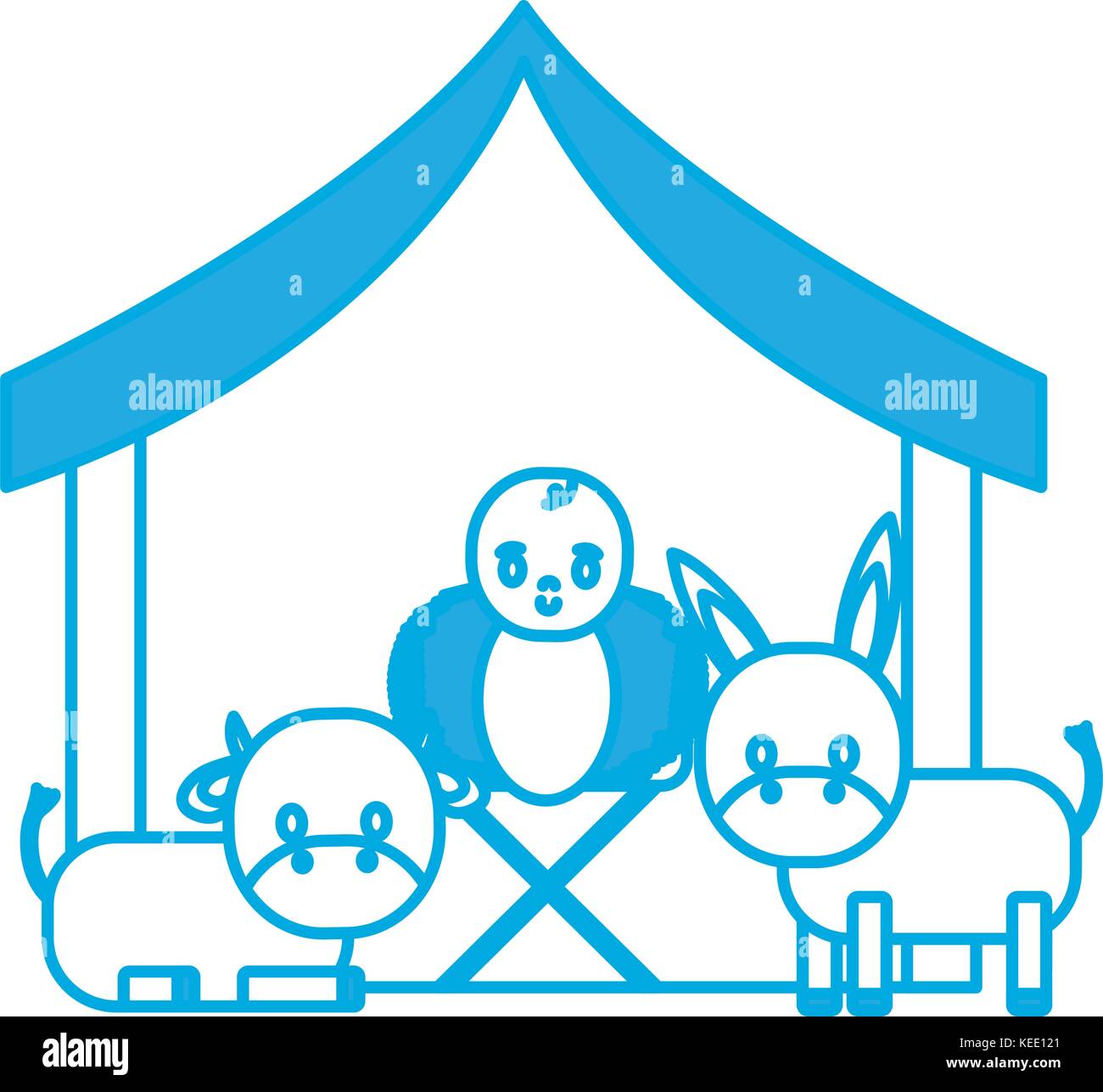 manger scene with baby jesus icon Stock Vector Image & Art - Alamy