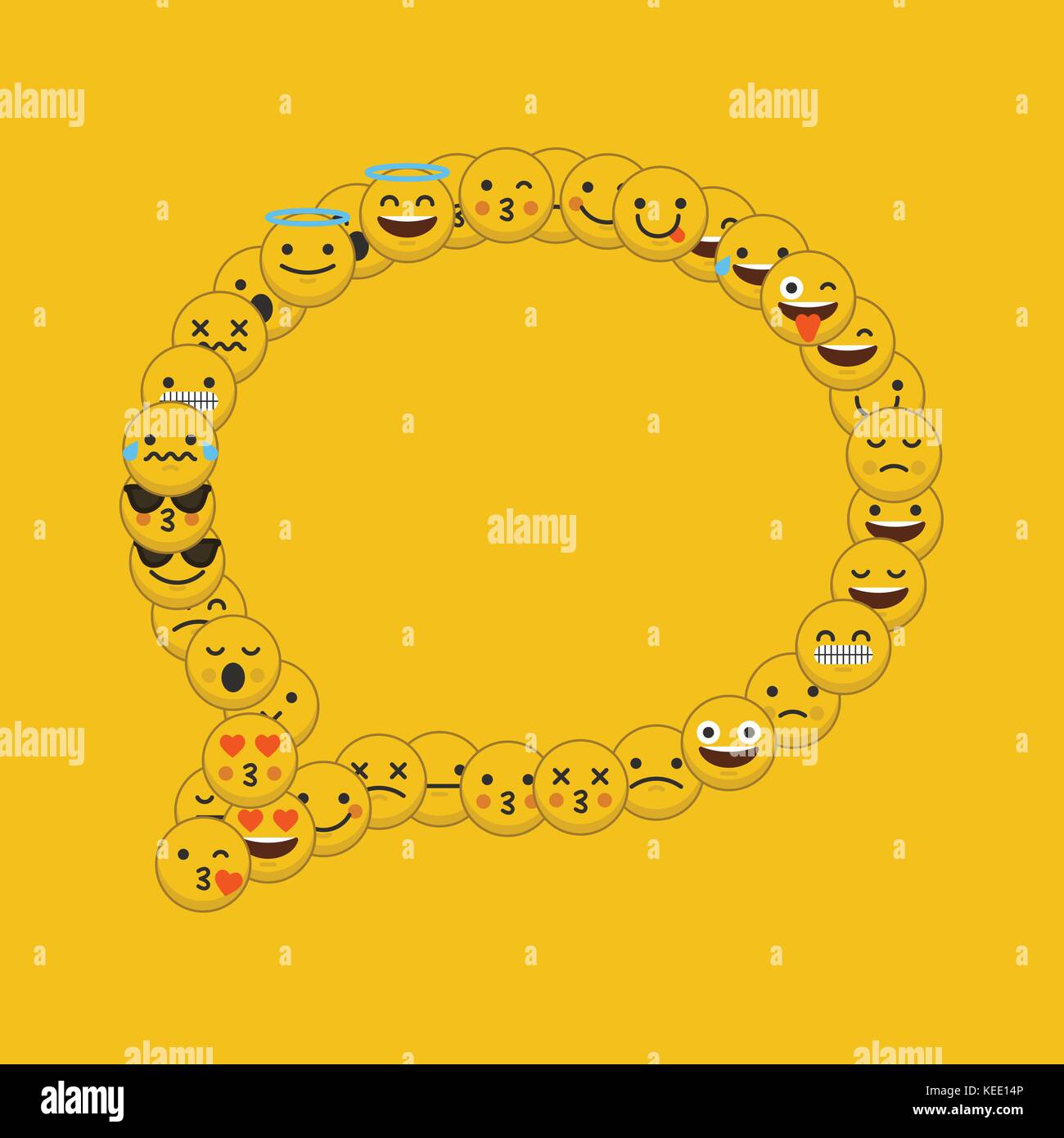Set of emoji emoticon character faces in a speech bubble Stock Vector ...