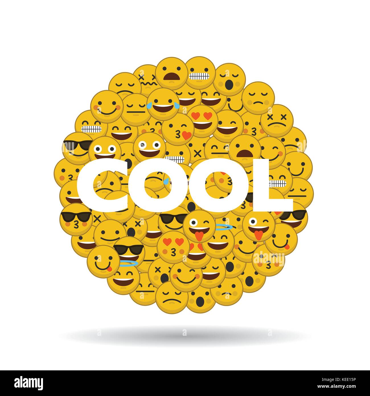 emoji emoticon character faces in a circle with message Stock Vector ...