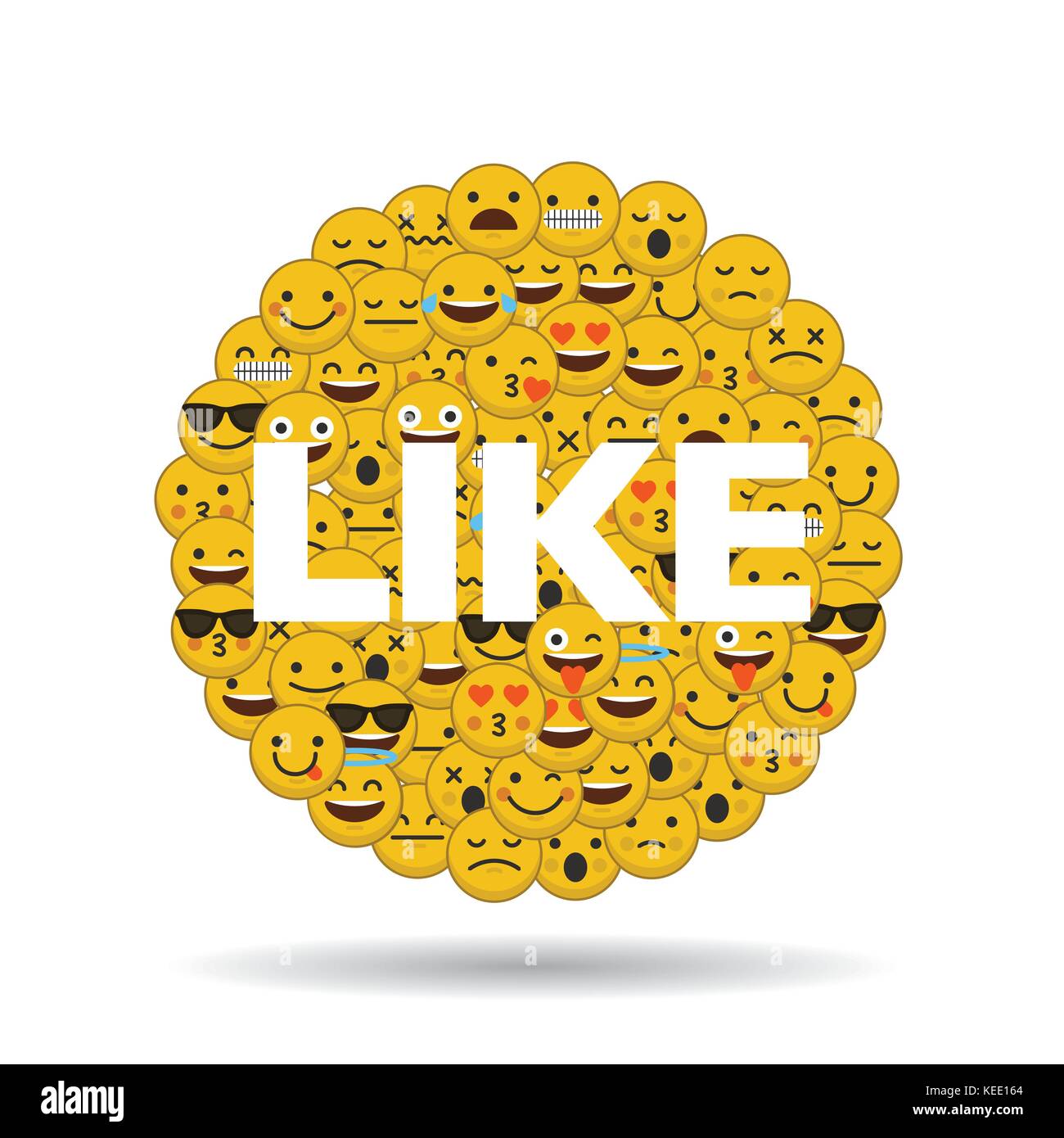 emoji emoticon character faces in a circle with message Stock Vector ...