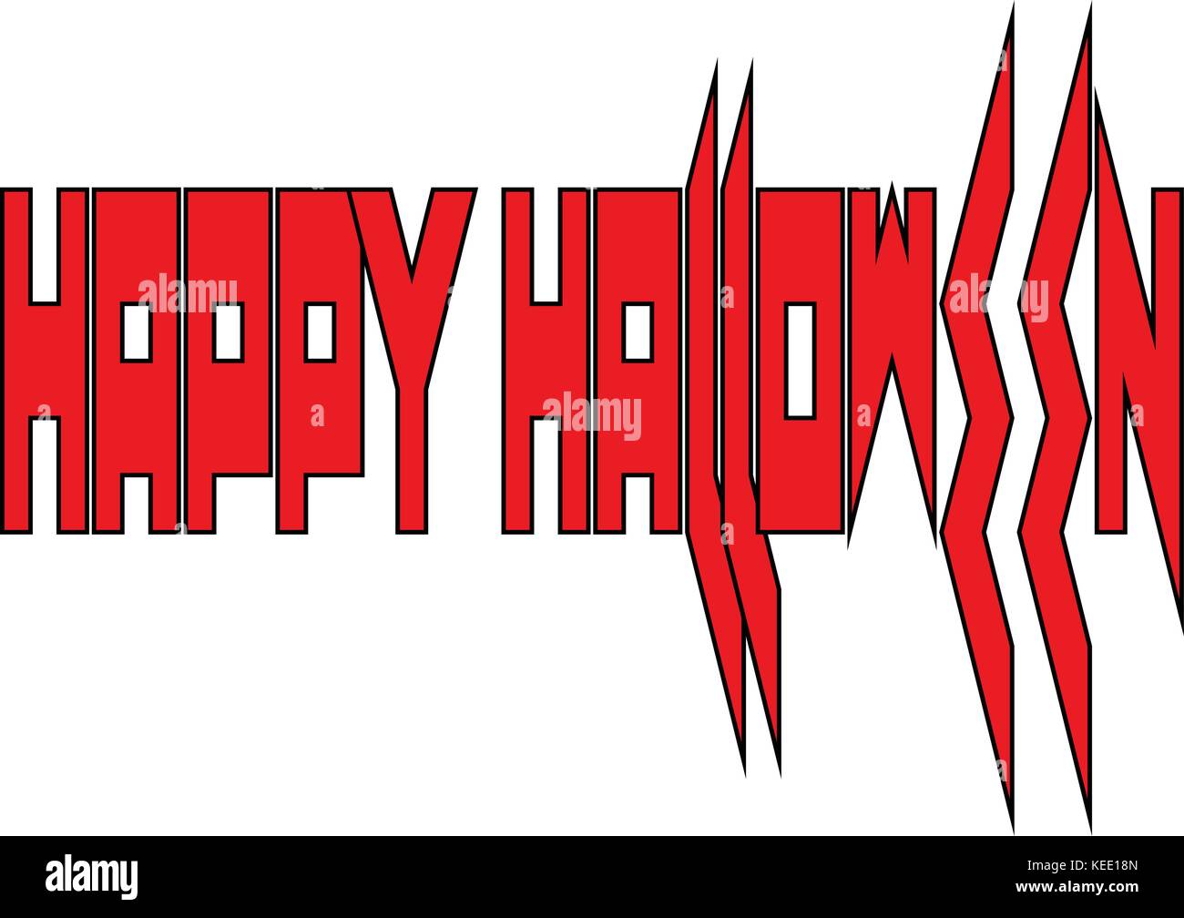 Illustration of Text message 'Happy Halloween' on white background ...
