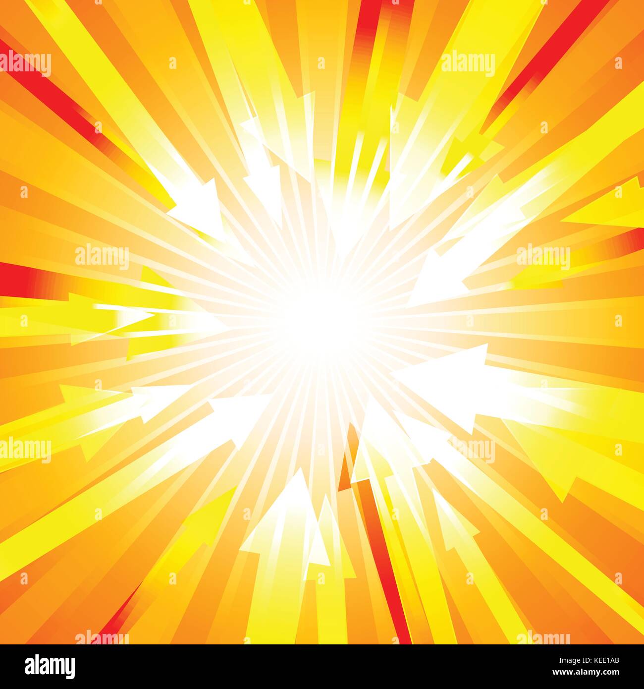 Orange burst with lots of arrows out from center for abstract vector ...