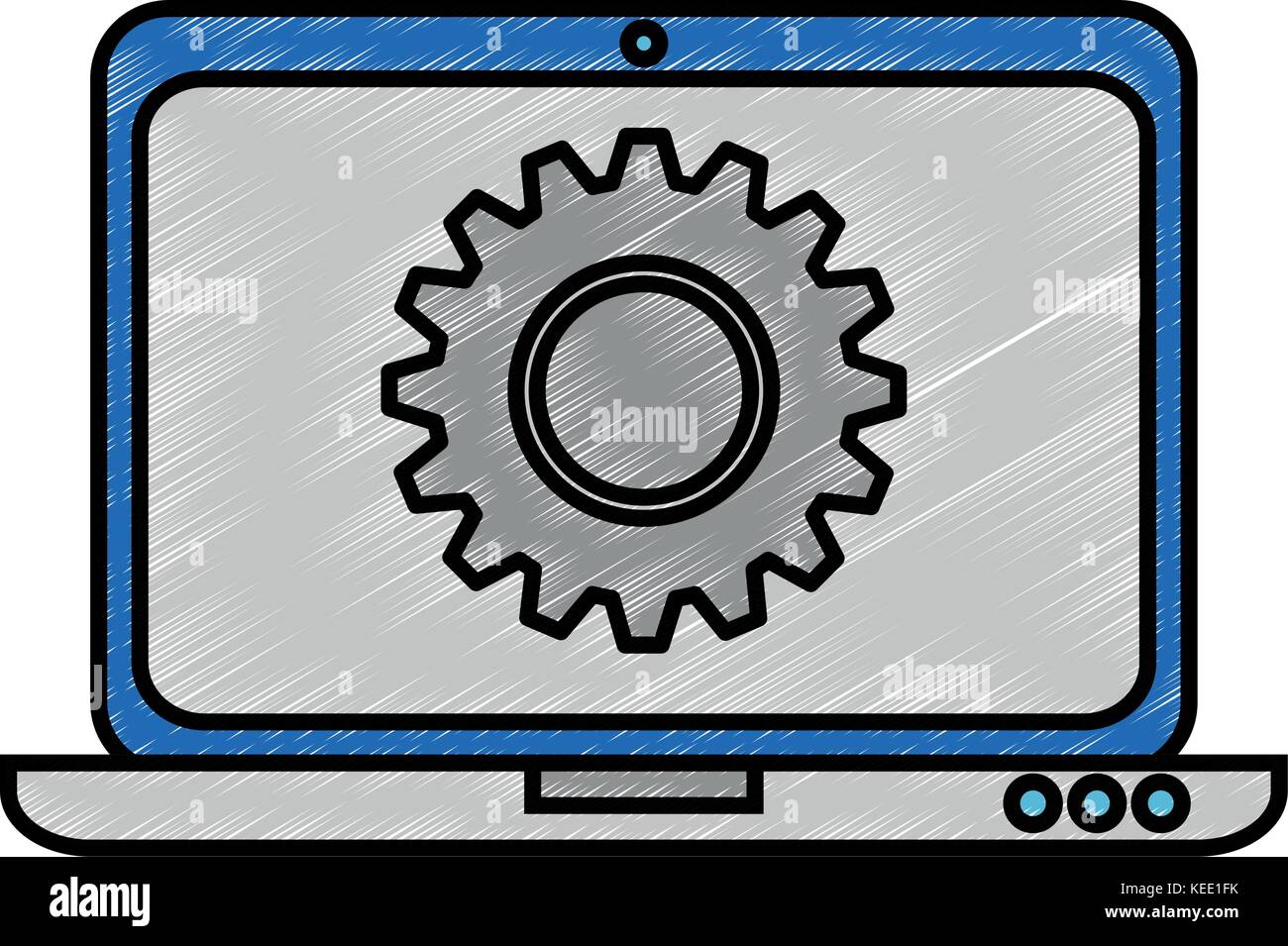 laptop computer with gear vector illustration design Stock Vector Image ...