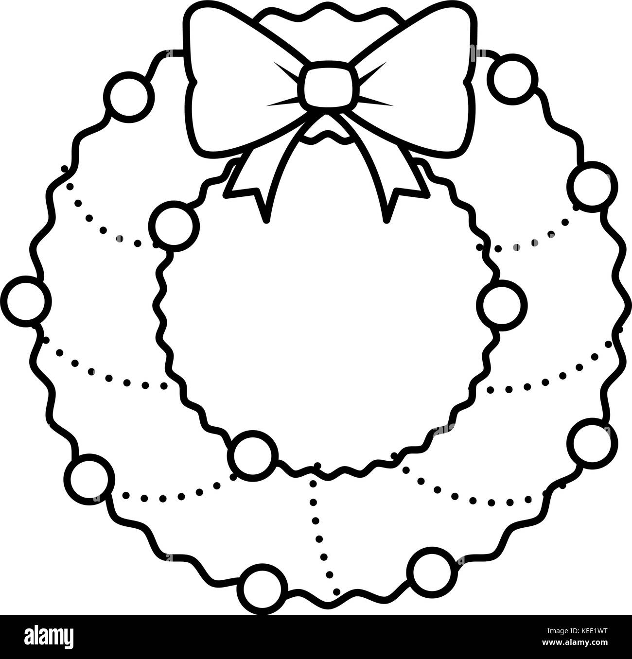 merry christmas wreath crown vector illustration design Stock Vector ...