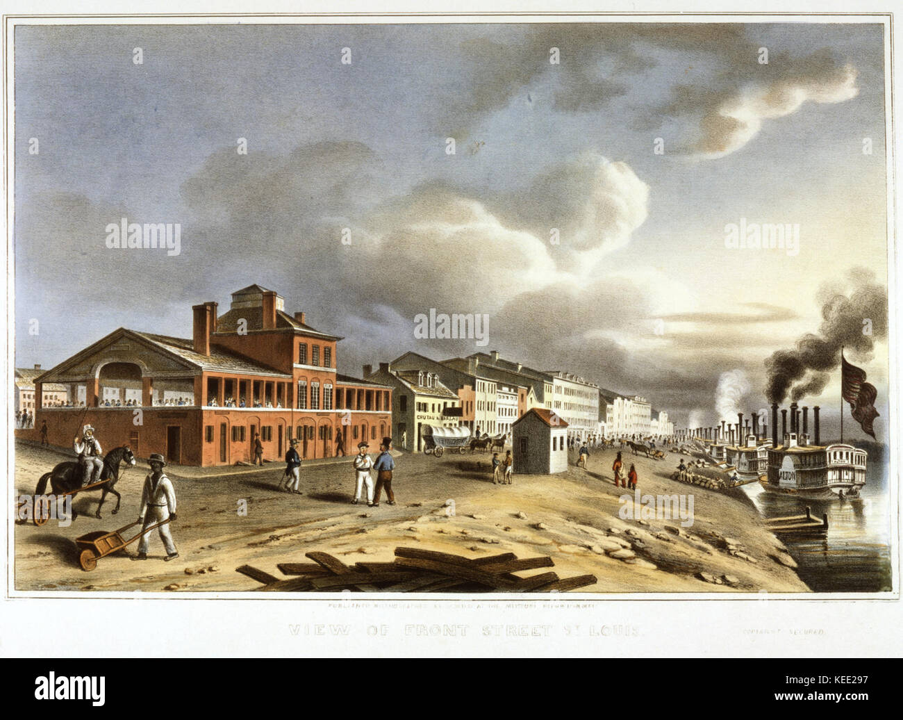 View of Front Street, St. Louis. Published and Lithographed by J.C.Wild ...