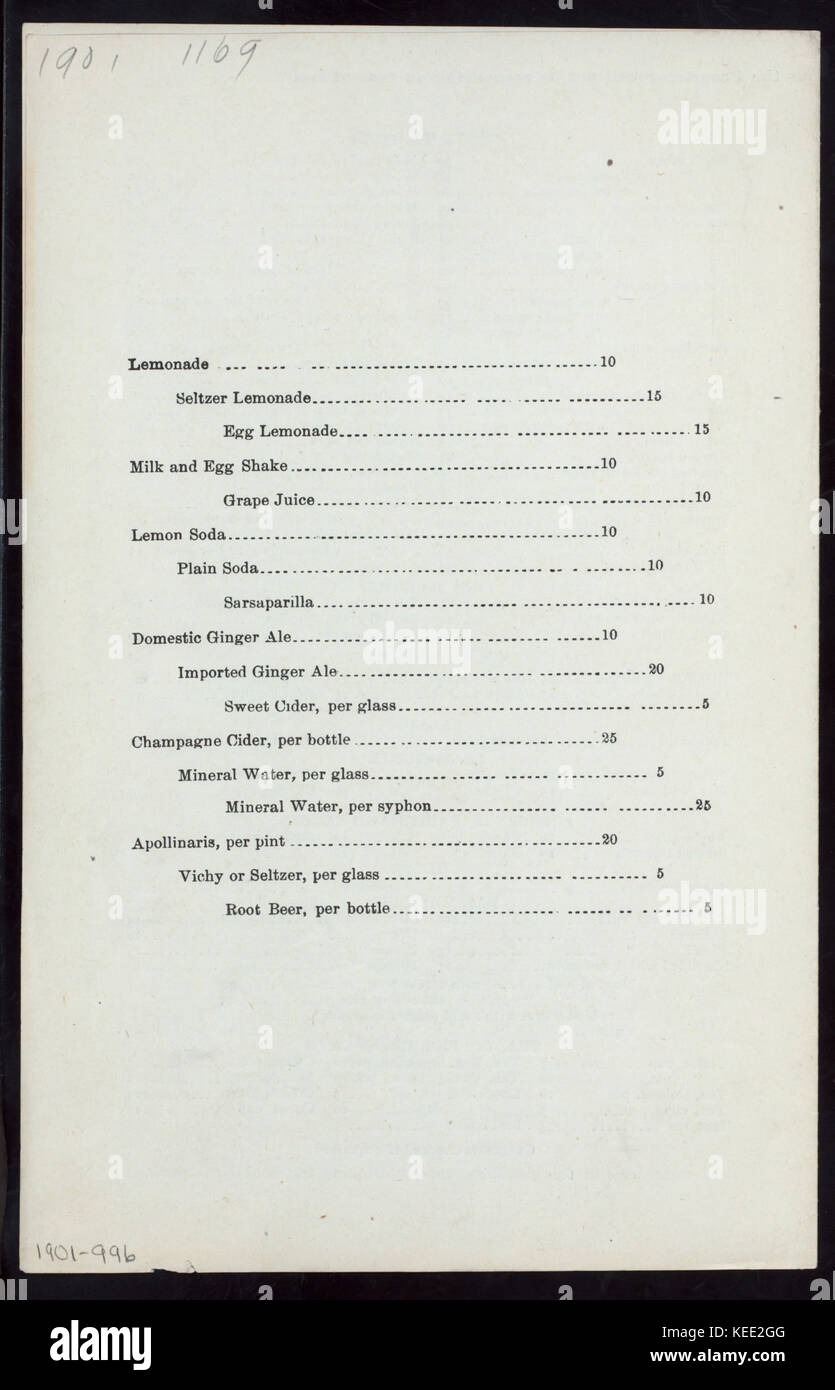 MENU (held by) PARK RESTAURANT (at) NEW YORK, NY (REST;) (NYPL Hades ...
