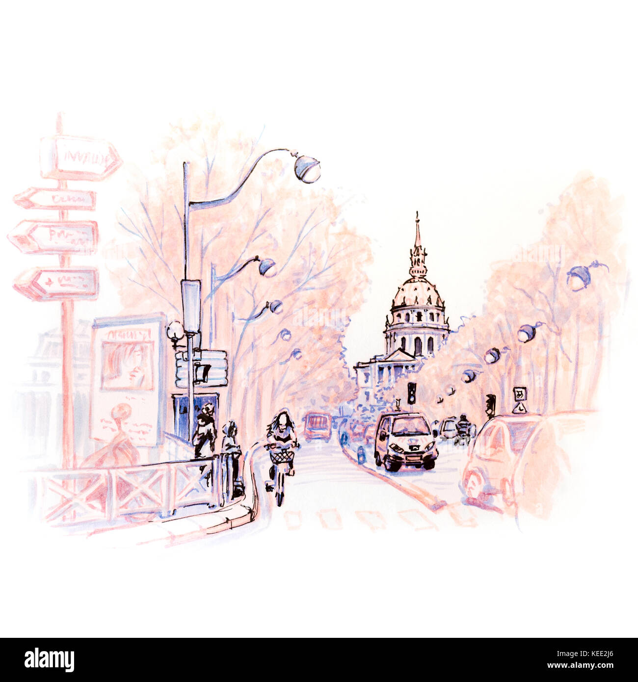 View morning landscape in Cut Out Stock Images & Pictures - Alamy