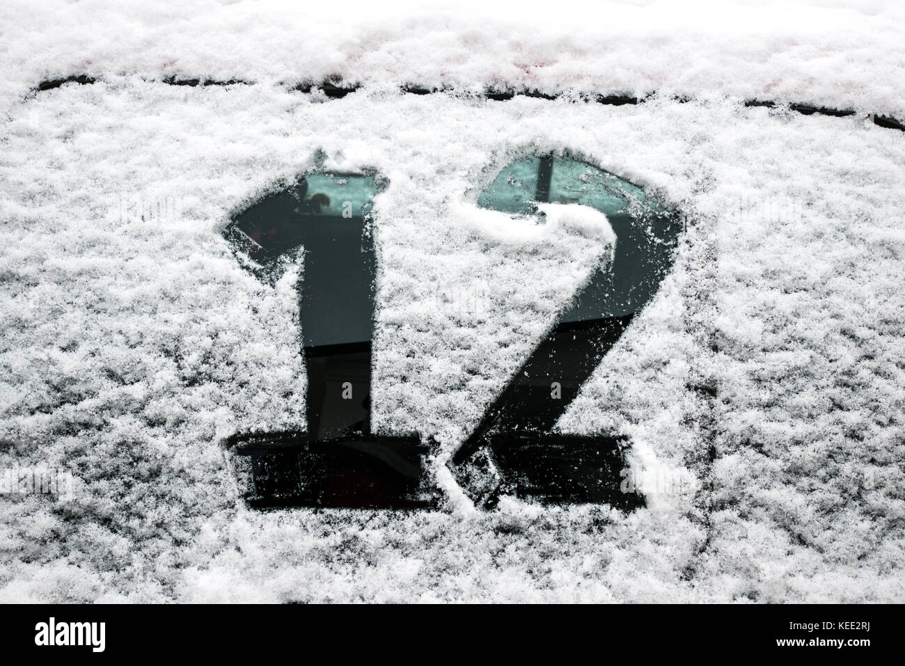 Picture for a Numbers on frost. Winner concept Stock Photo - Alamy