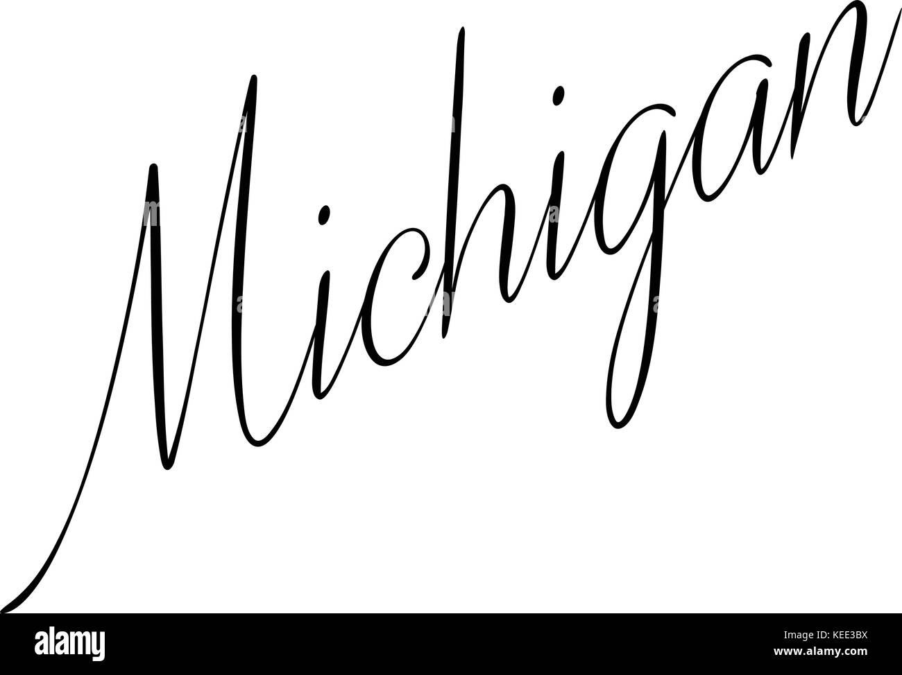 Michigan text sign illustration on White background Stock Vector Image ...