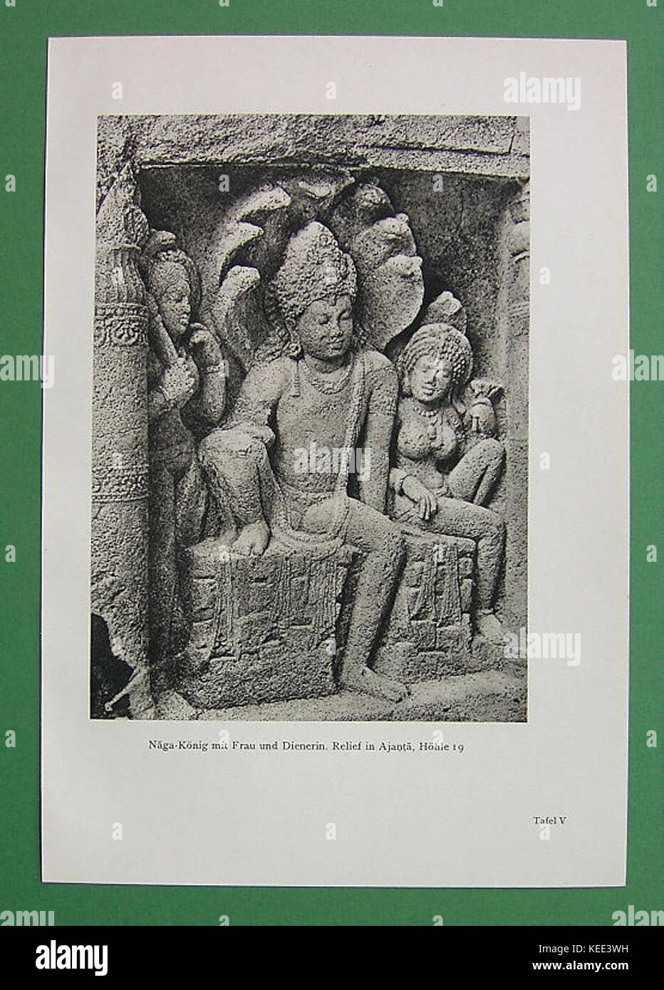 A Naga king with his wife and a servant from cave 19 Stock Photo - Alamy