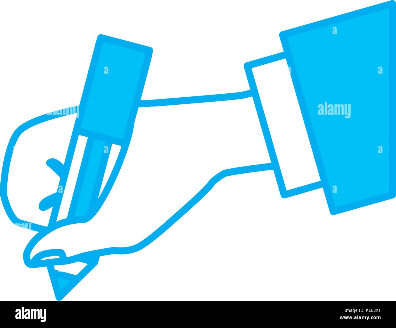 Hand with pencil Stock Vector Image & Art - Alamy