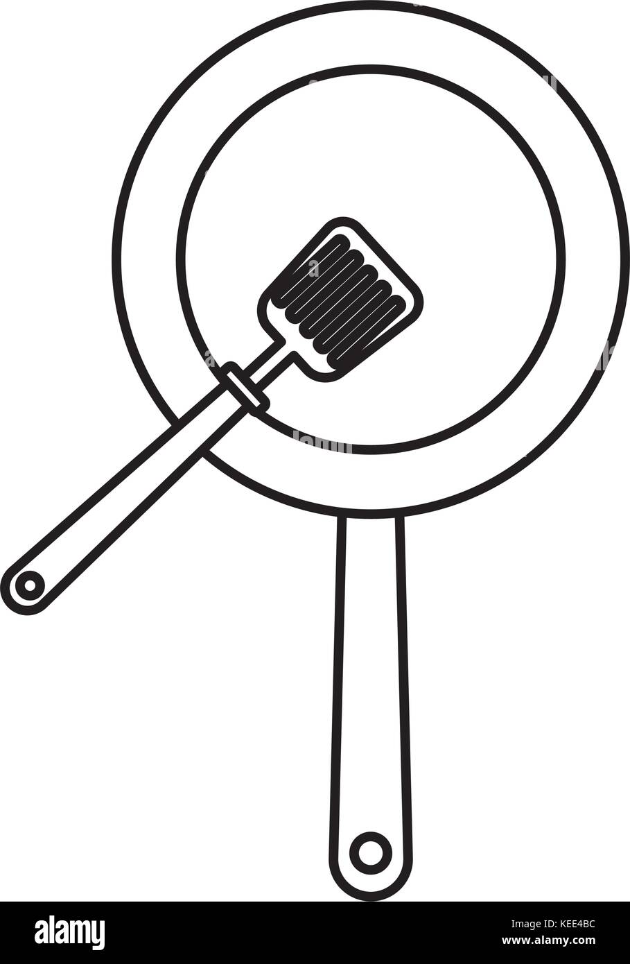 Skillet and turner kitchen utensils Stock Vector Image & Art - Alamy