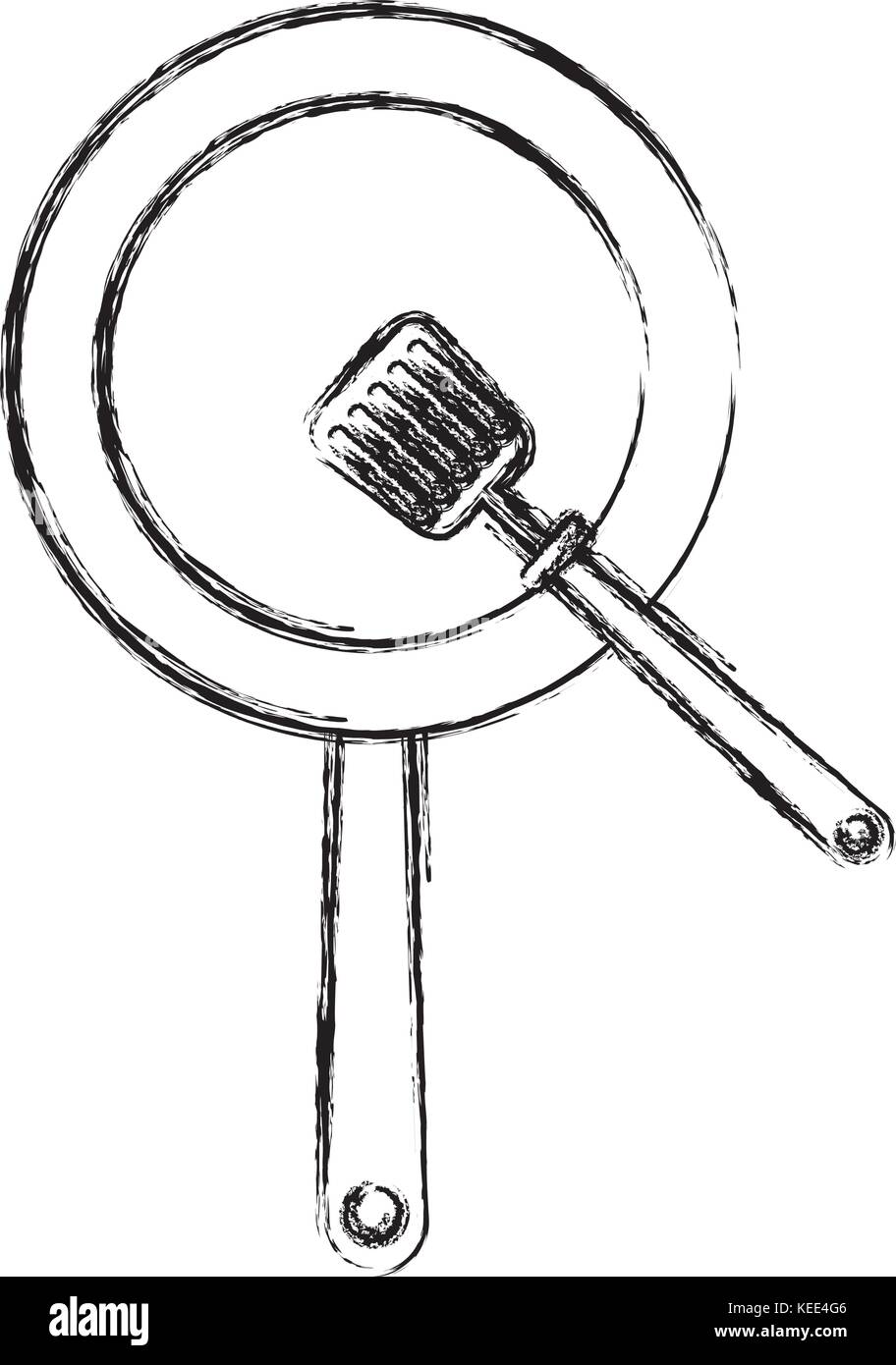 Skillet and turner kitchen utensils Stock Vector Image & Art - Alamy