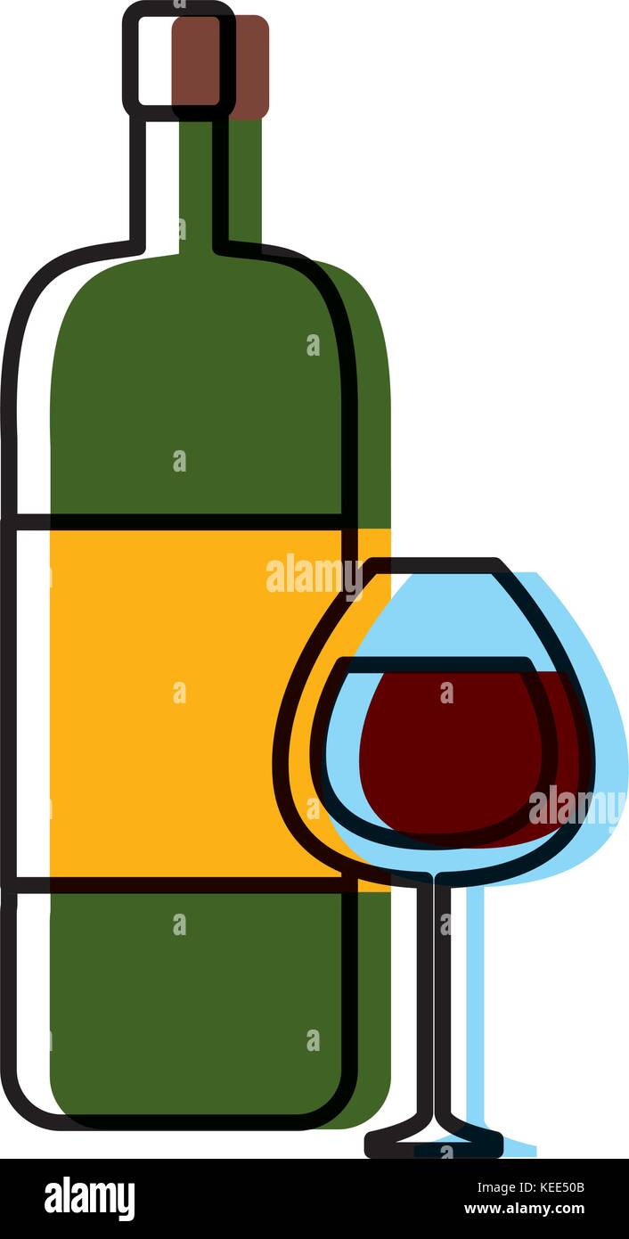 Wine bottle and cup Stock Vector Image & Art - Alamy