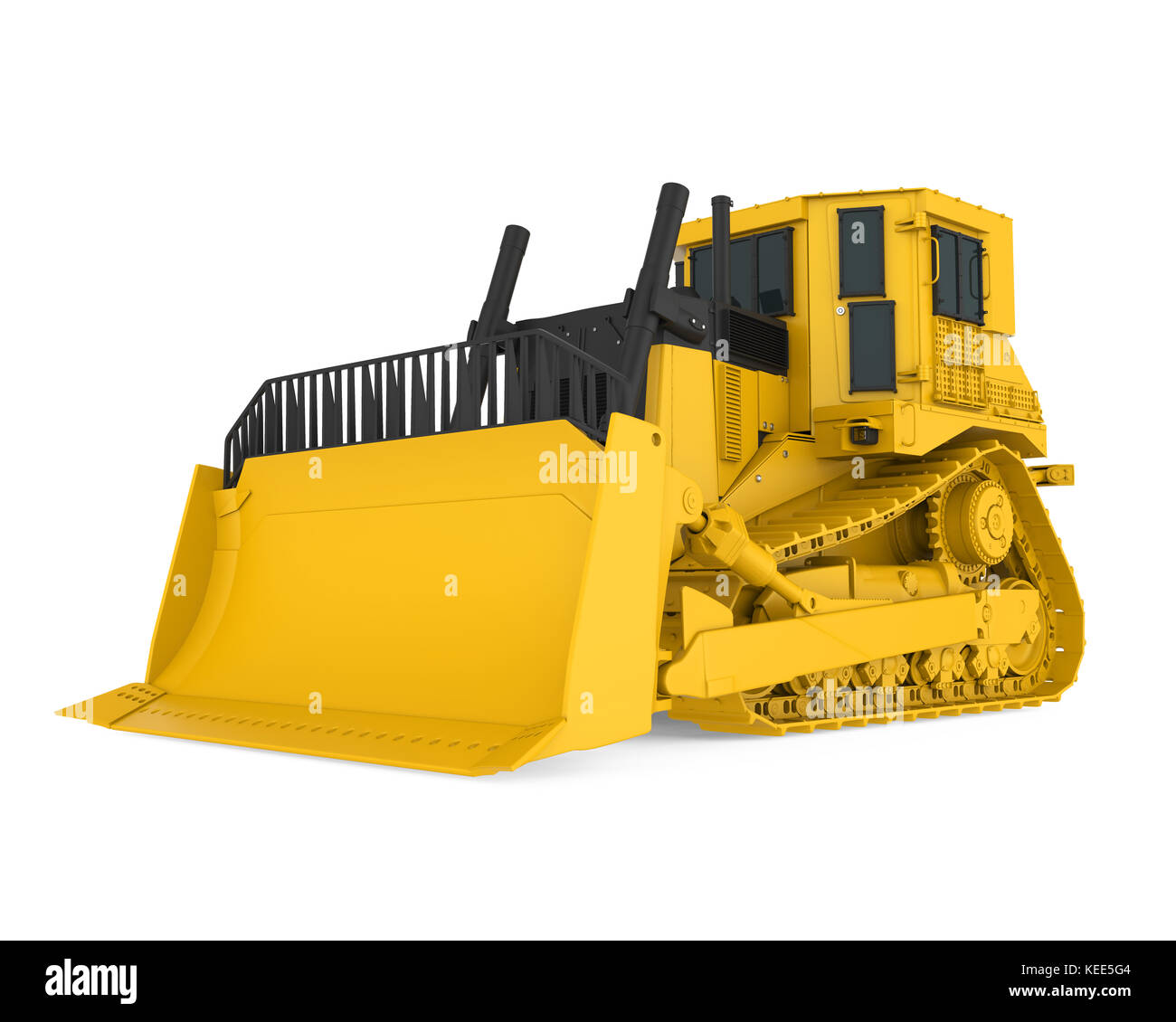 Yellow Bulldozer Isolated Stock Photo - Alamy