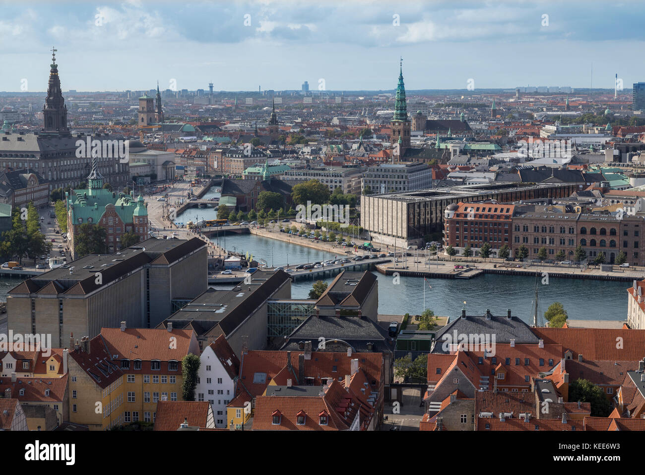 High level view of Copenhagen, the capital city of Denmark Stock Photo ...