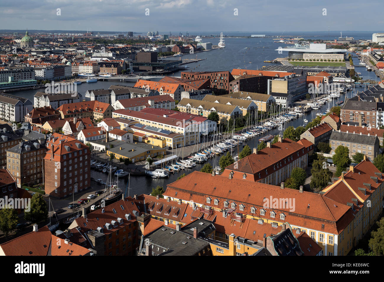 High level view of Copenhagen, the capital city of Denmark Stock Photo ...