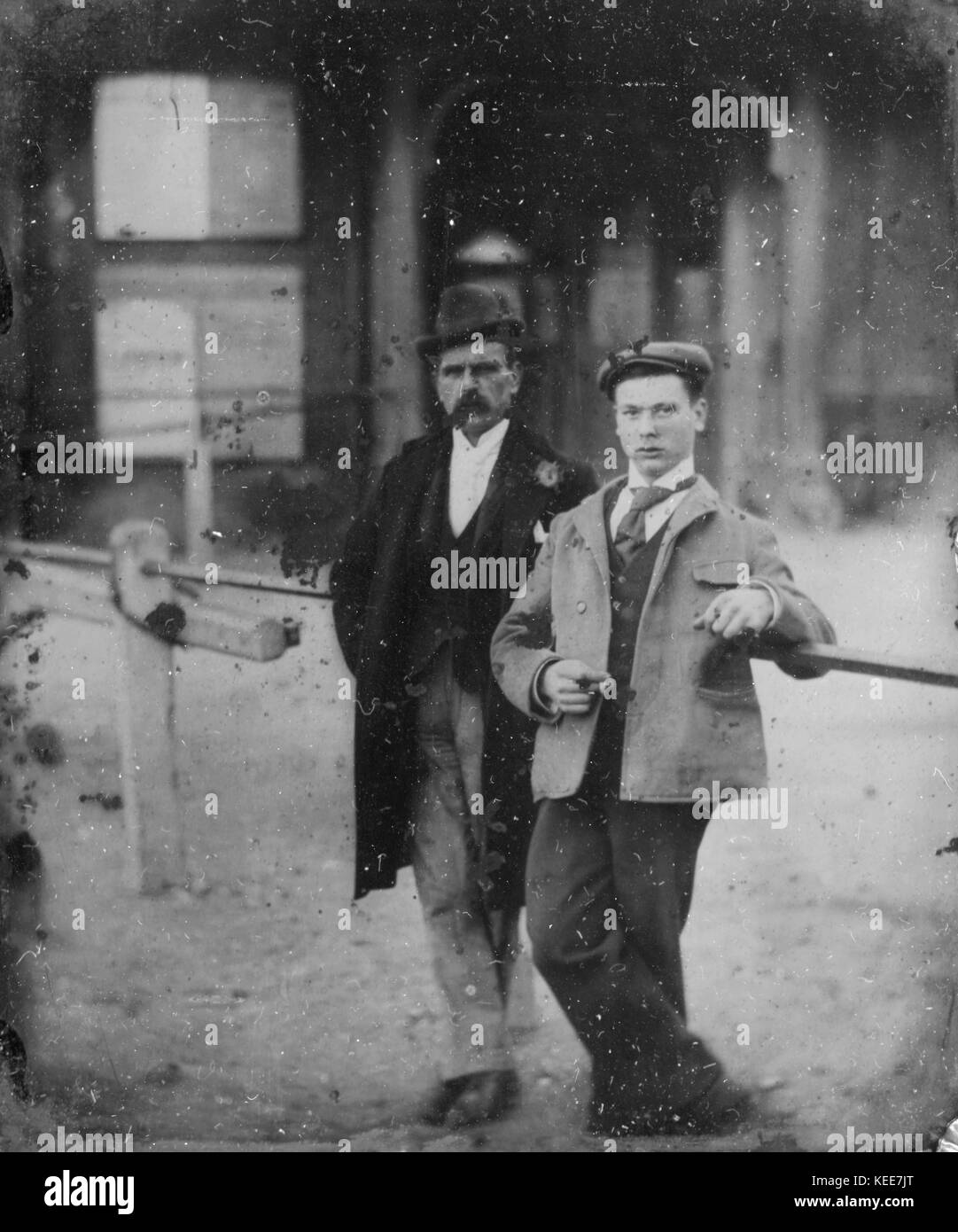 Ambrotype c1855-60 - Two men stylishly pose leaning on a rail in this ...