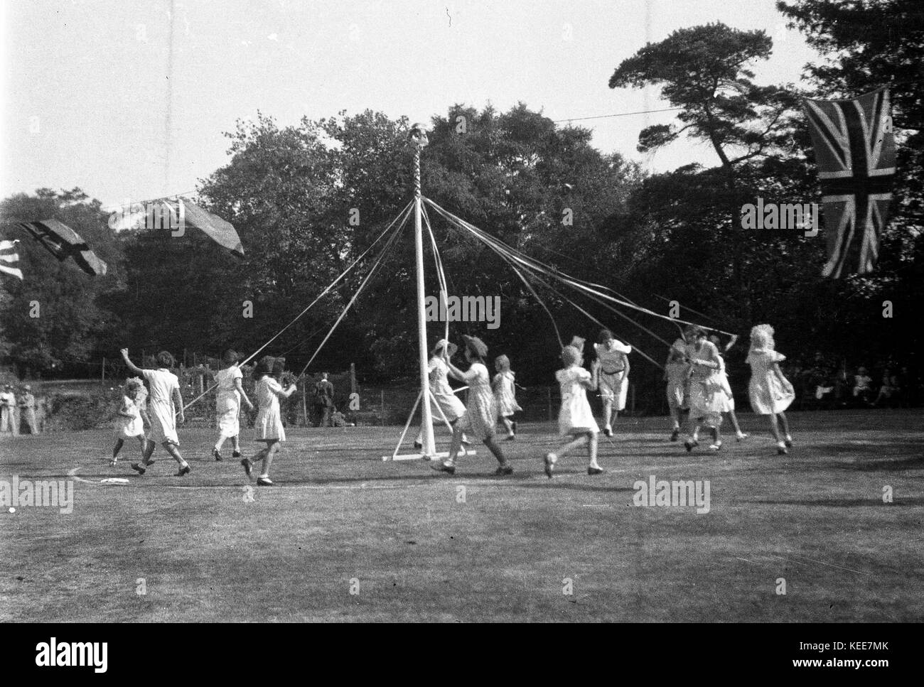 Girls dancing around the Maypole c1915. Photograph by Tony Henshaw ...