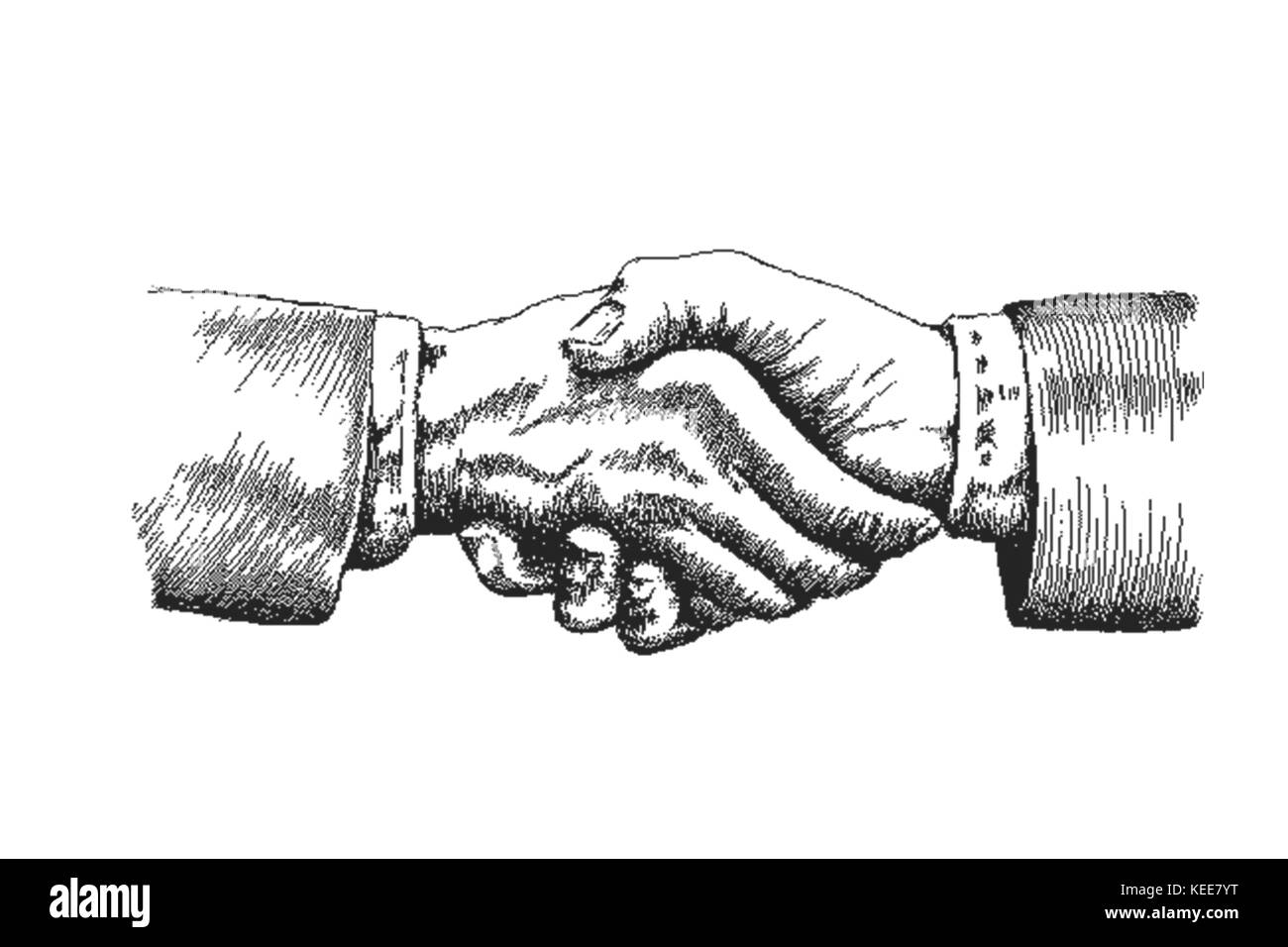 Business man handshake symbol illustration on white background Stock ...