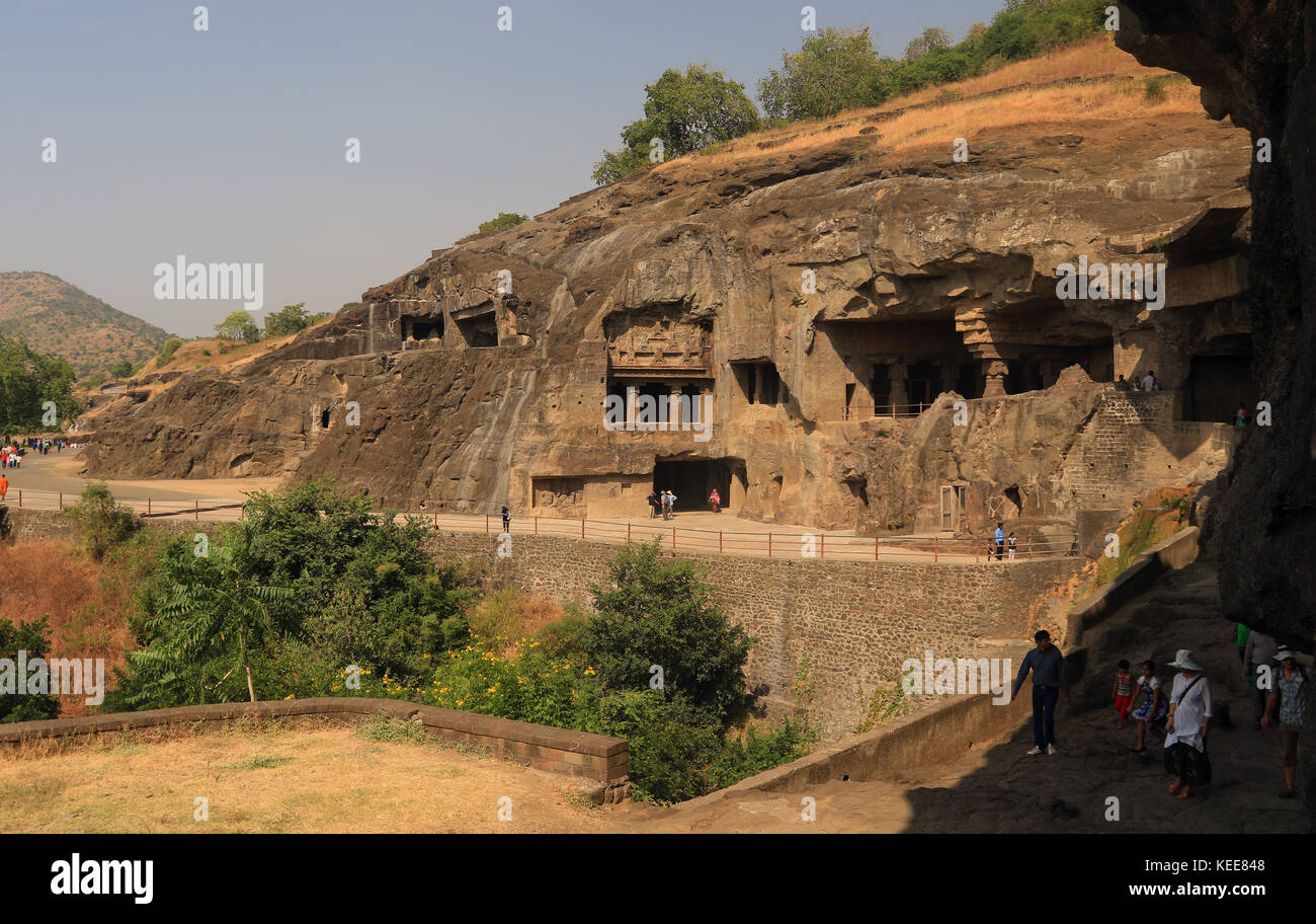 Ellora cave temples Stock Photo - Alamy