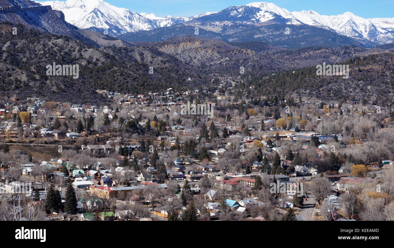 Beautiful scene of Durango, Colorado from the top Stock Photo - Alamy