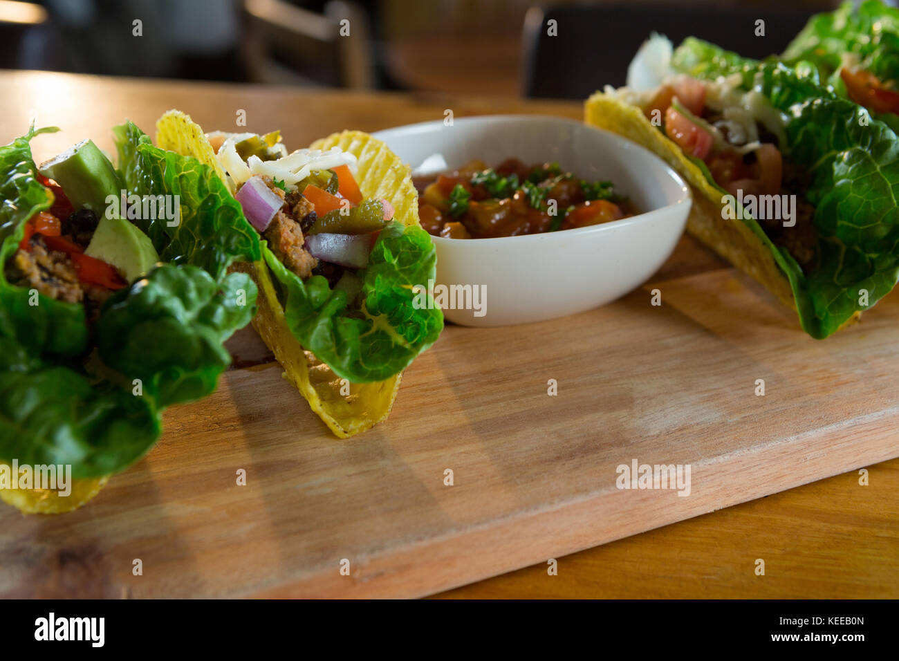 Various mexican food on wooden table Stock Photo - Alamy