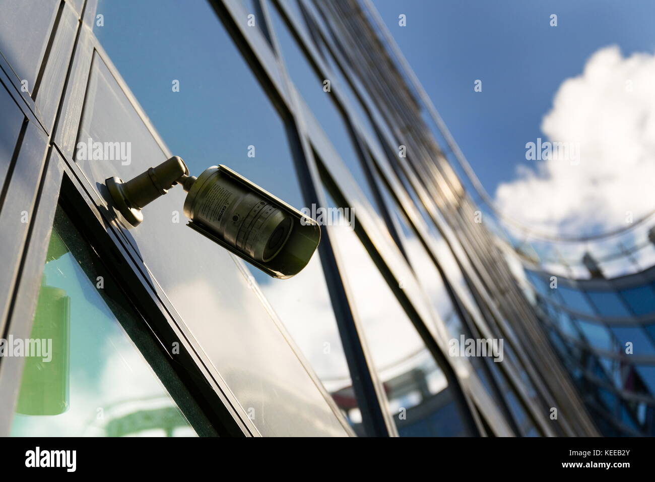 Security cctv camera sign attached hi-res stock photography and images ...