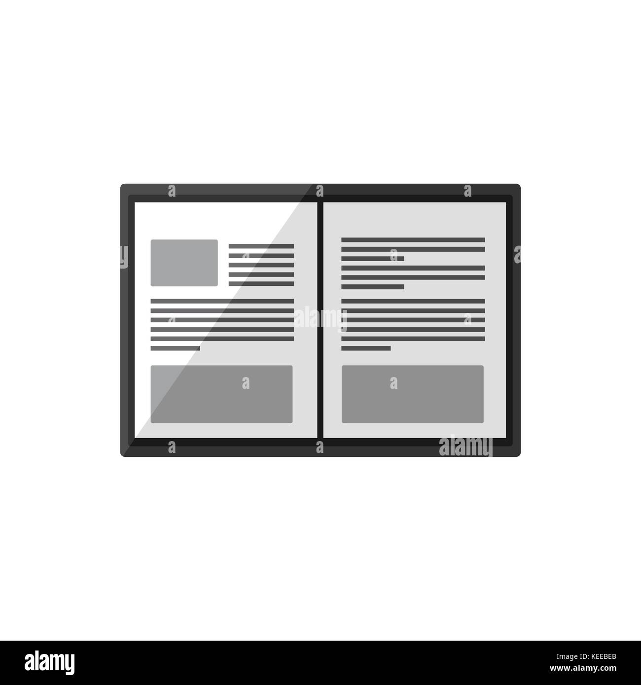 Icon magazine on white background. Inside magazine. Vector illustration ...