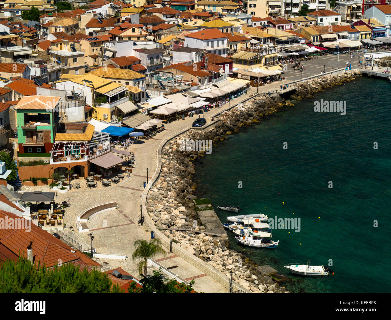 Looking down from the castle on the rooftops and restaurants in the ...