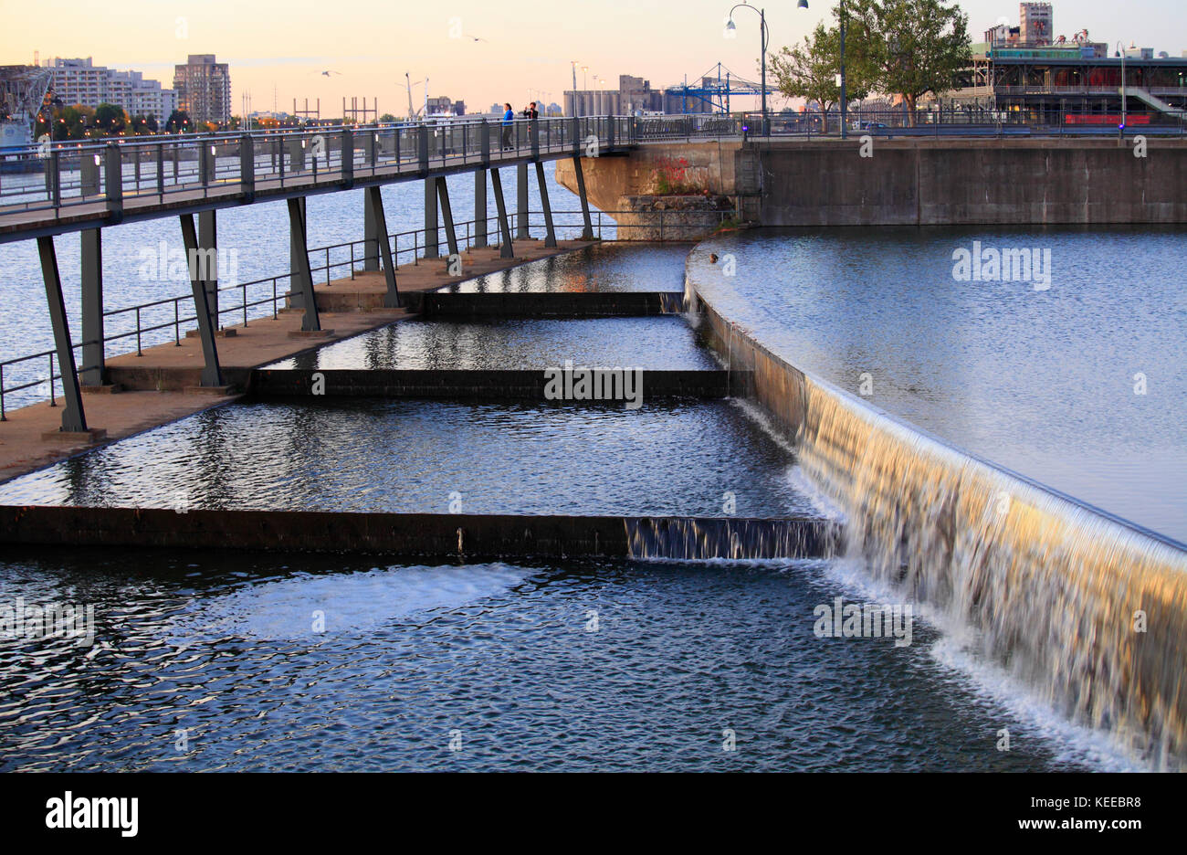 Canada, Quebec, Montreal, Old Port, pool, waterfall Stock Photo - Alamy