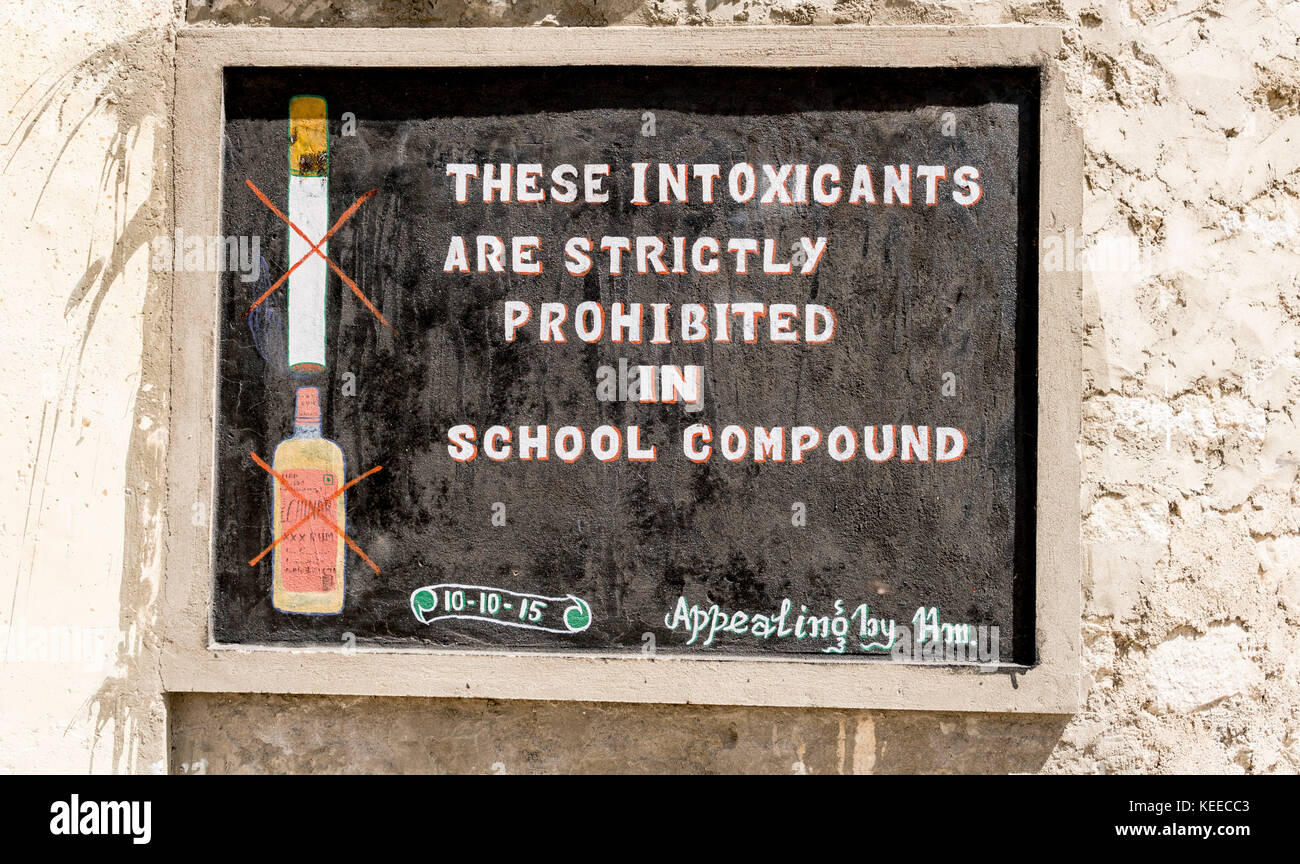 Sign outside a school in Ladakh, India Stock Photo - Alamy