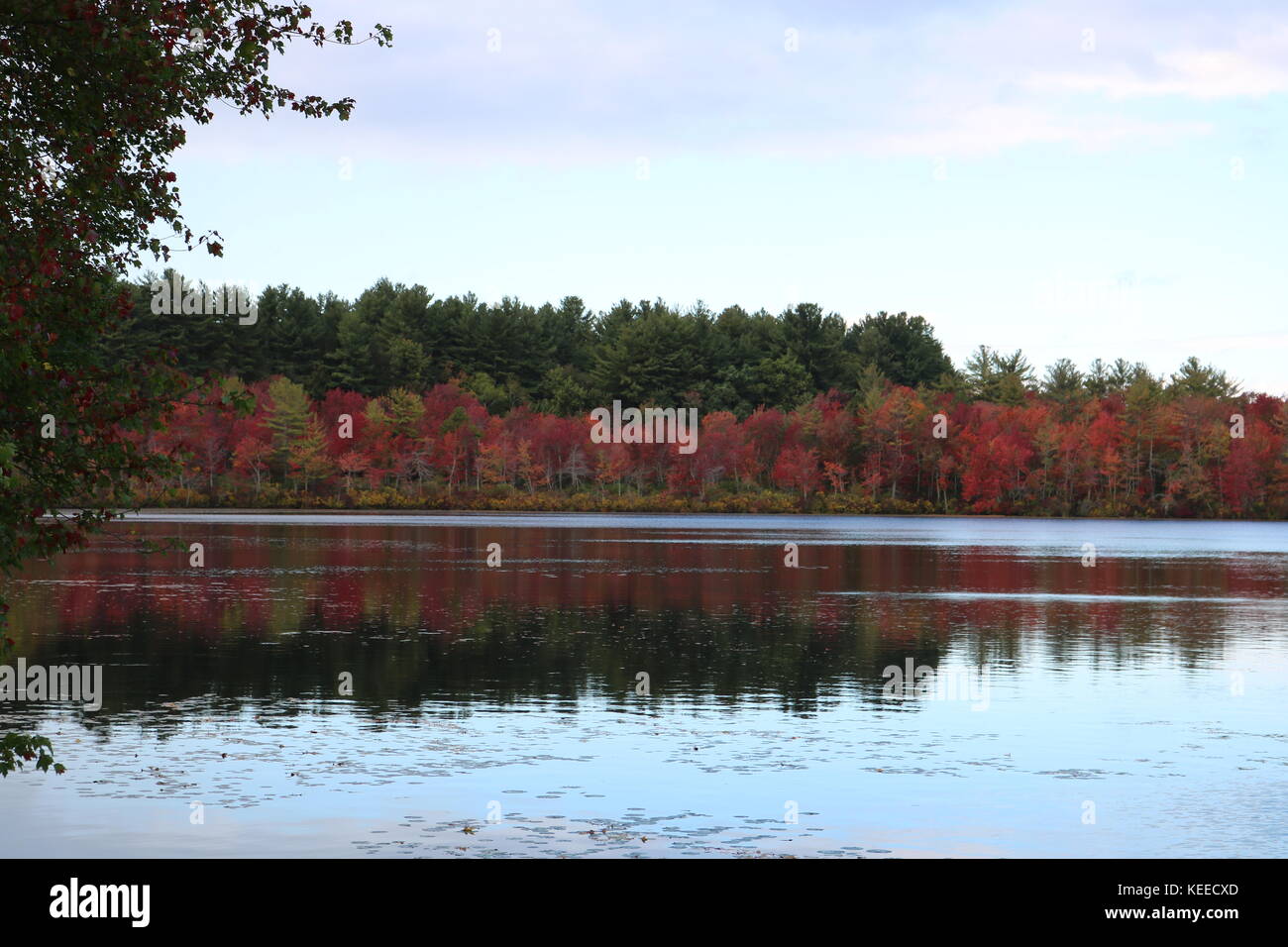 New Hampshire Fall lake view Stock Photo - Alamy