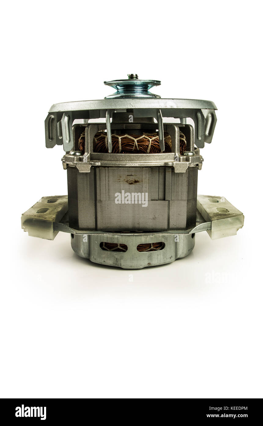 Electric motor isolated on the white background Stock Photo - Alamy