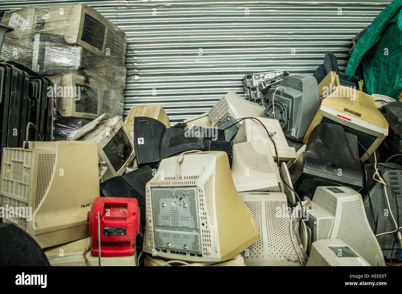 Quito, Ecuador, July, 10, 2017: Close up of sorting computer parts for ...