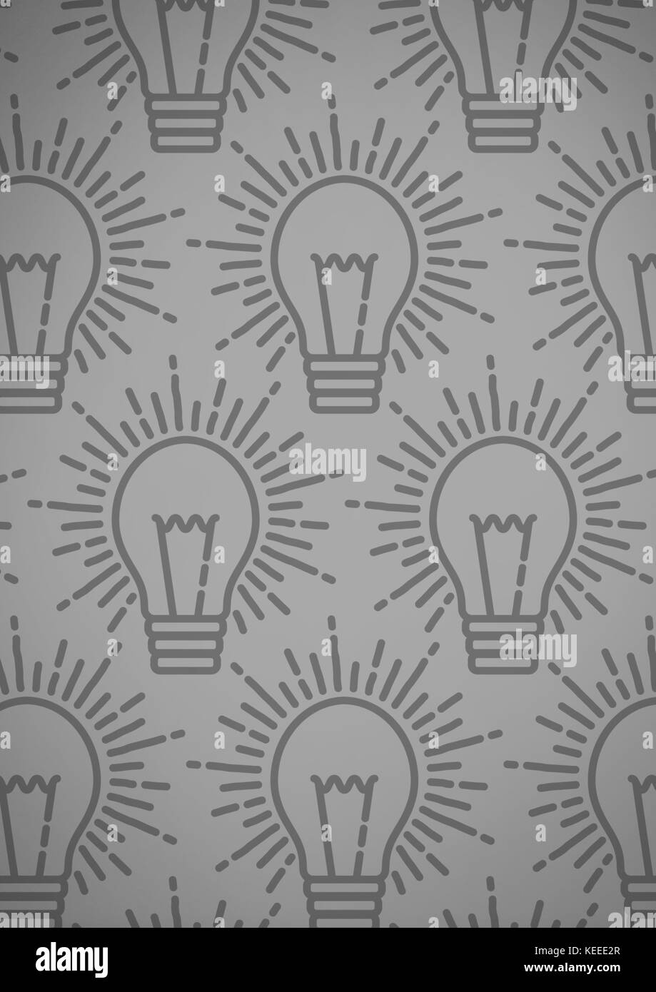 Digital composite of Grey background with light bulbs Stock Photo - Alamy
