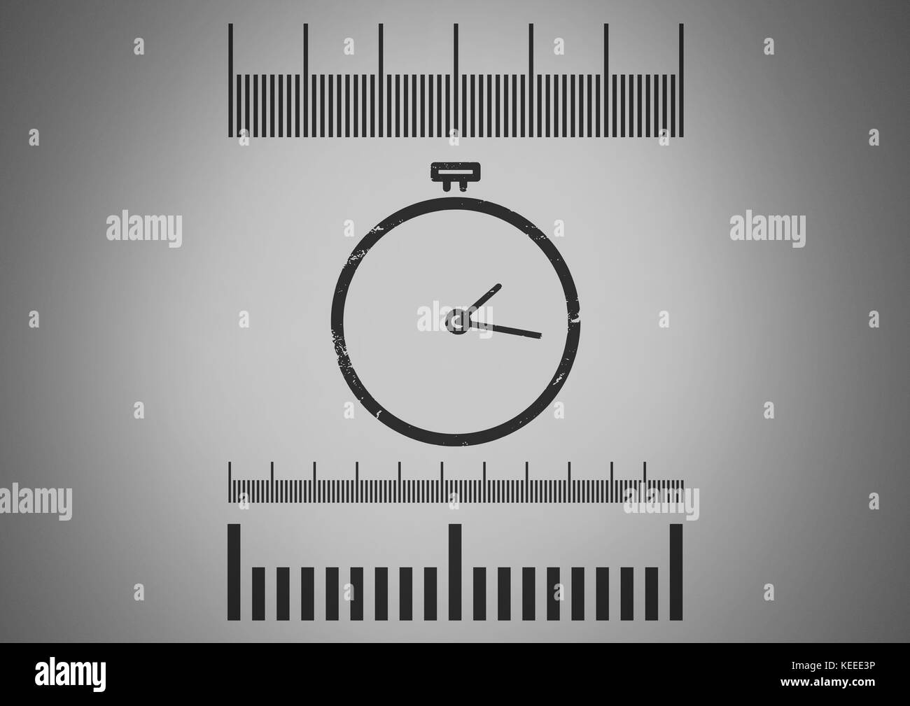 Digital composite of Measurement of time clock illustrations on grey ...