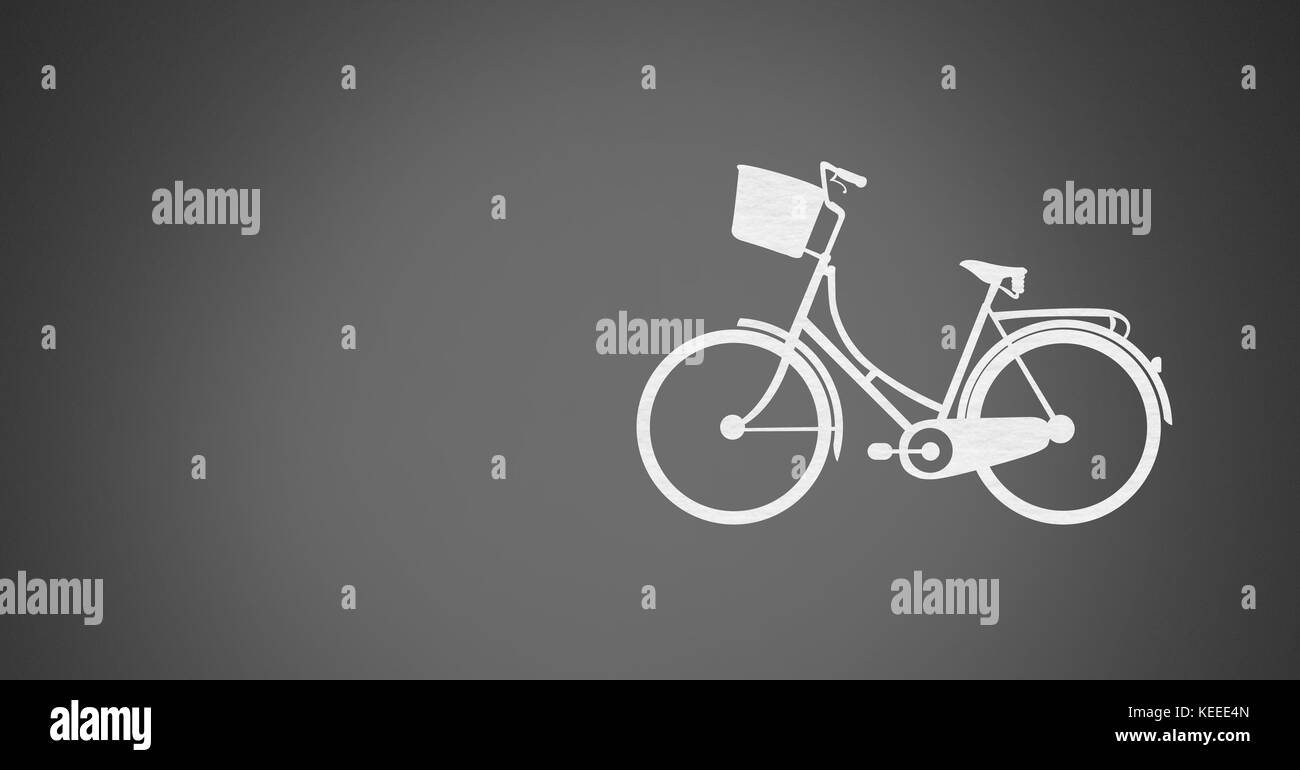 Digital composite of Bicycle on grey background Stock Photo - Alamy