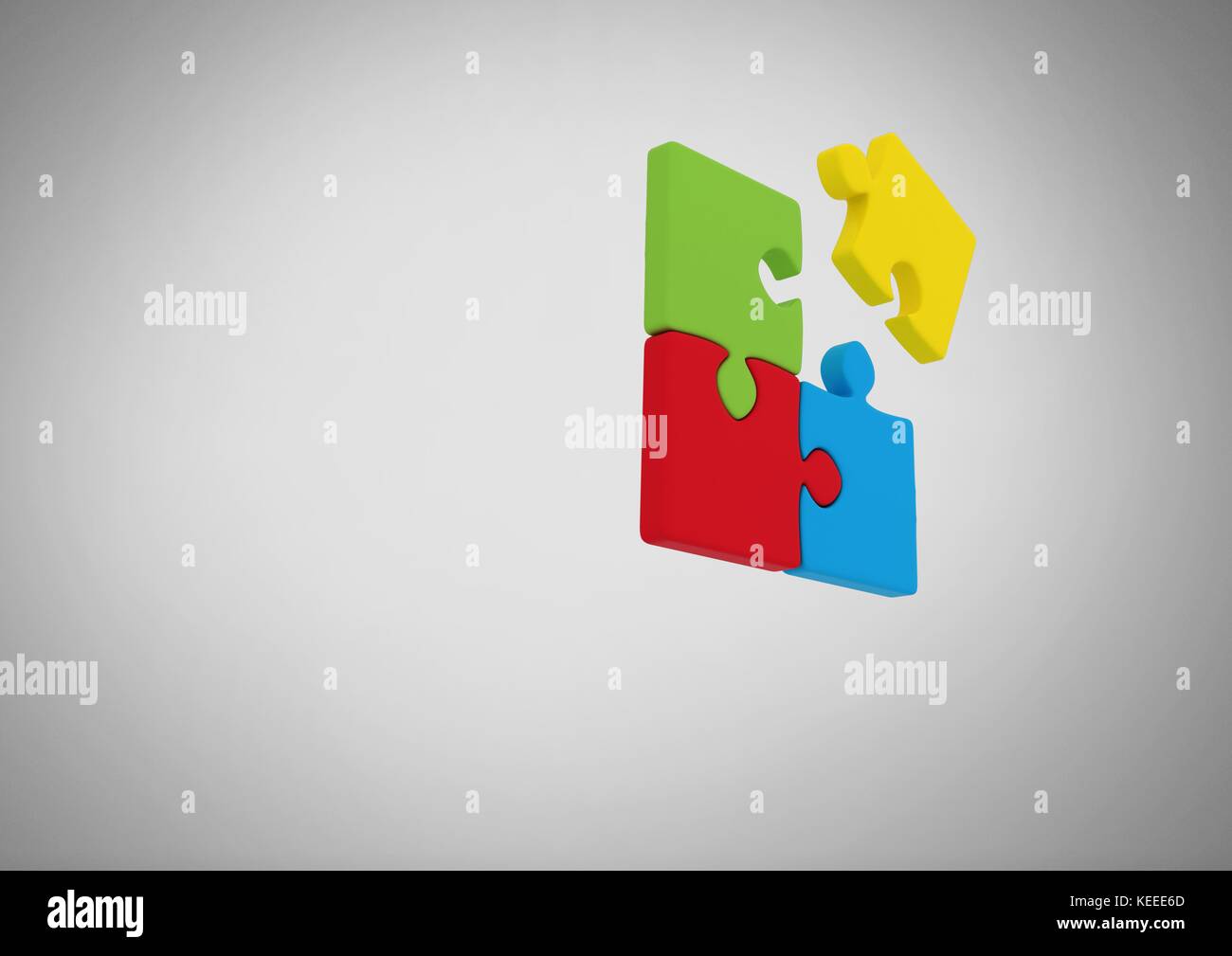 Digital composite of jigsaw puzzle pieces on grey background Stock ...