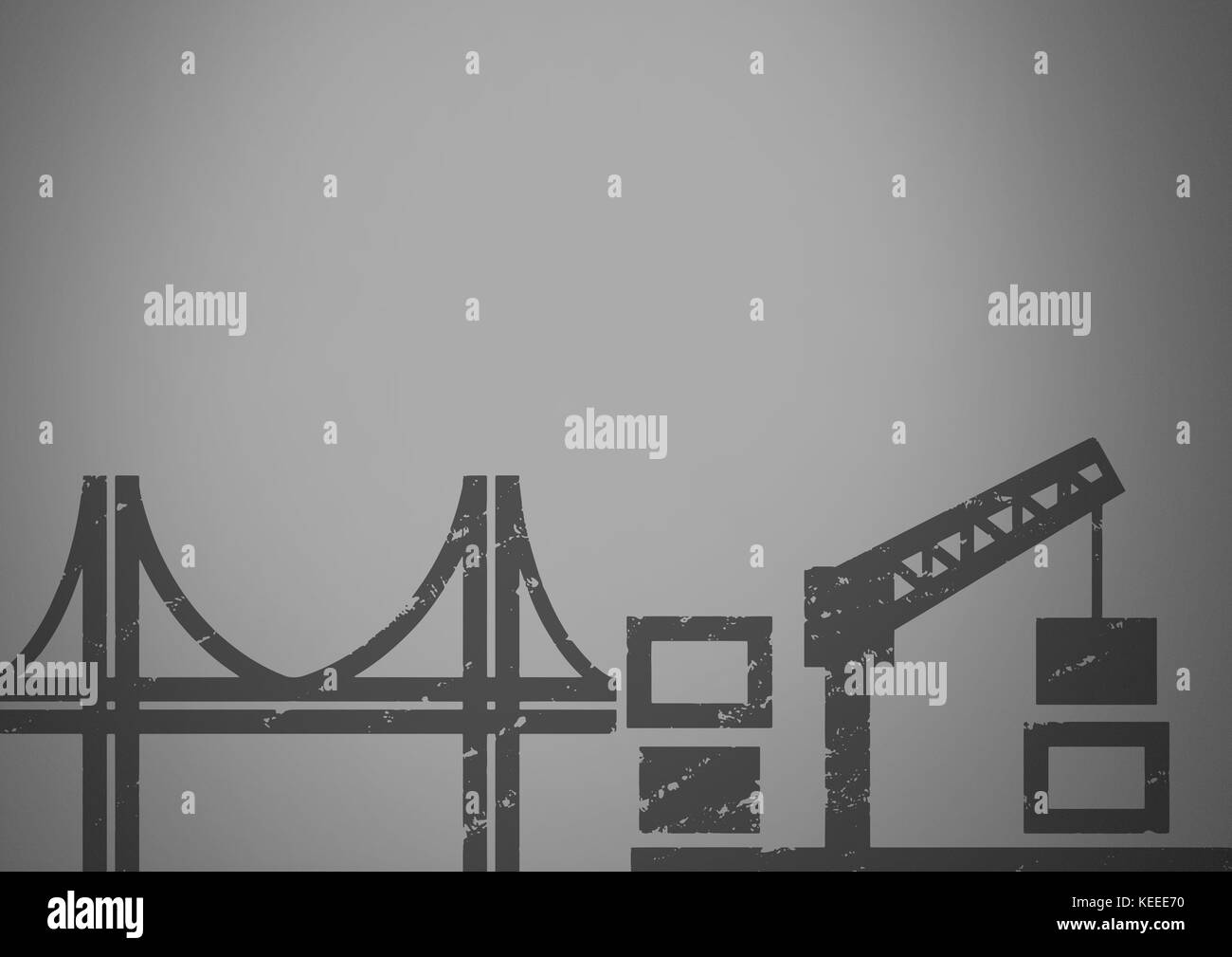 Digital composite of Construction illustrations on grey background ...