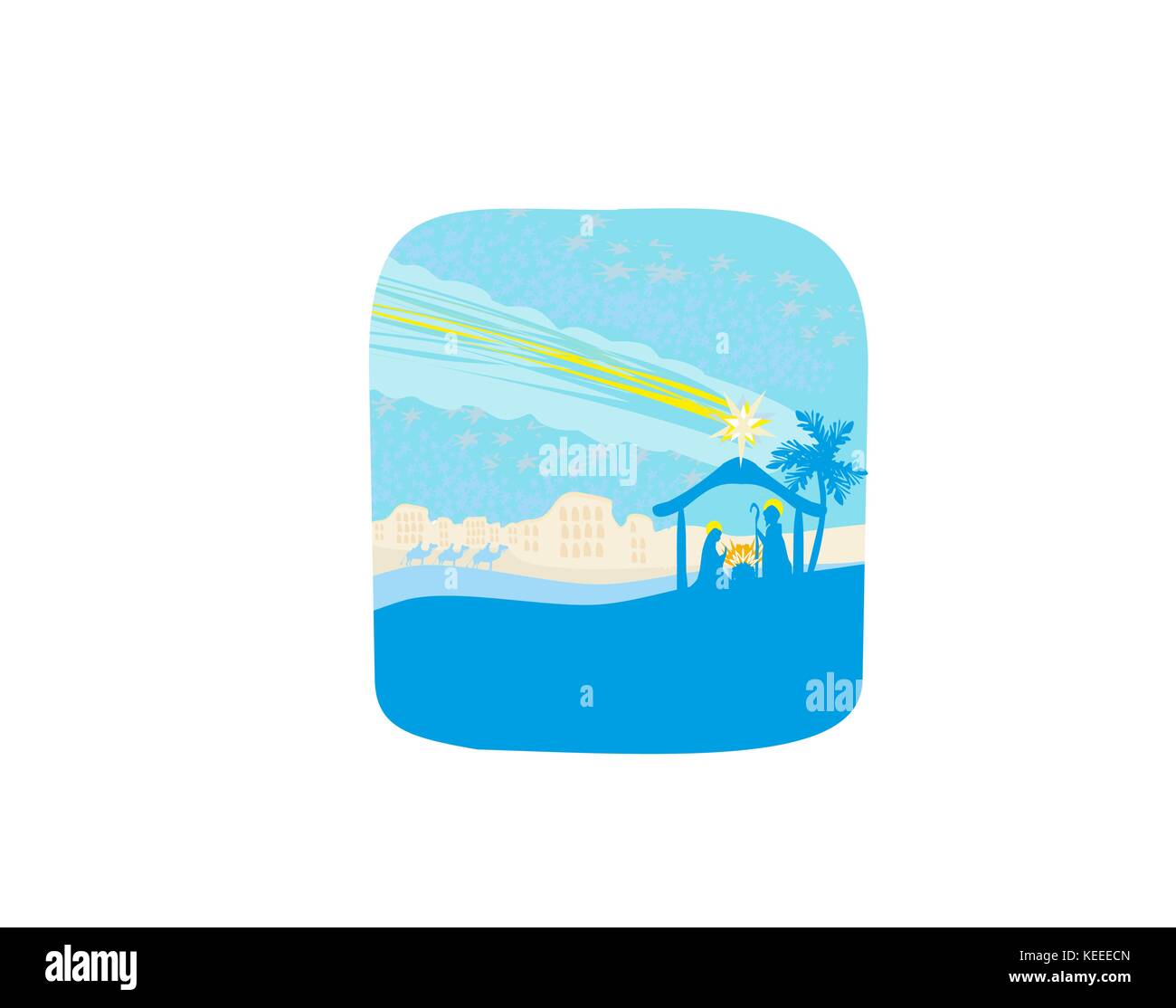 birth of Jesus in Bethlehem - abstract card Stock Vector Image & Art ...