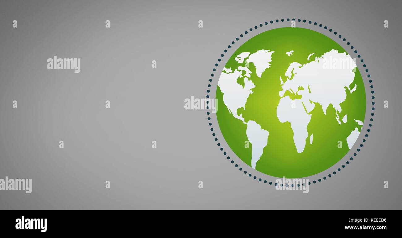 Digital composite of Grey background with green world globe Stock Photo ...