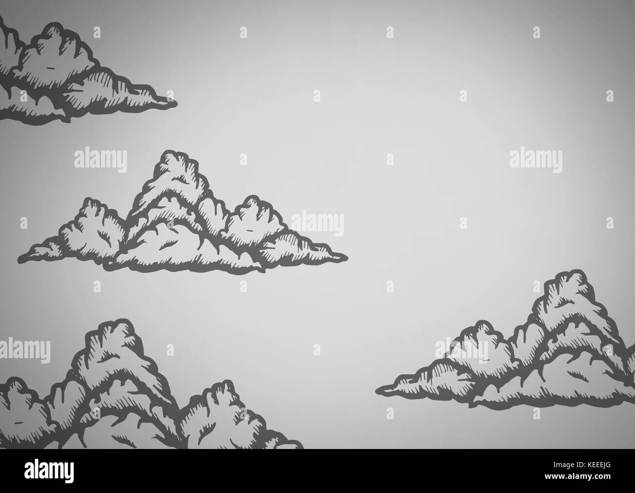 Digital composite of Grey background with cloud illustrations Stock ...