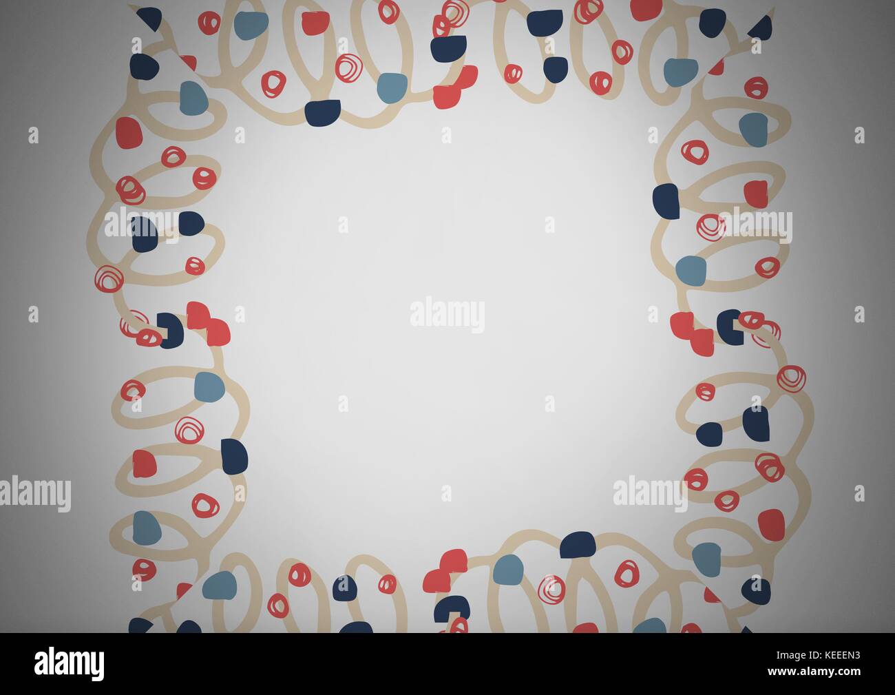 Digital composite of grey background with colorful squiggly pattern ...